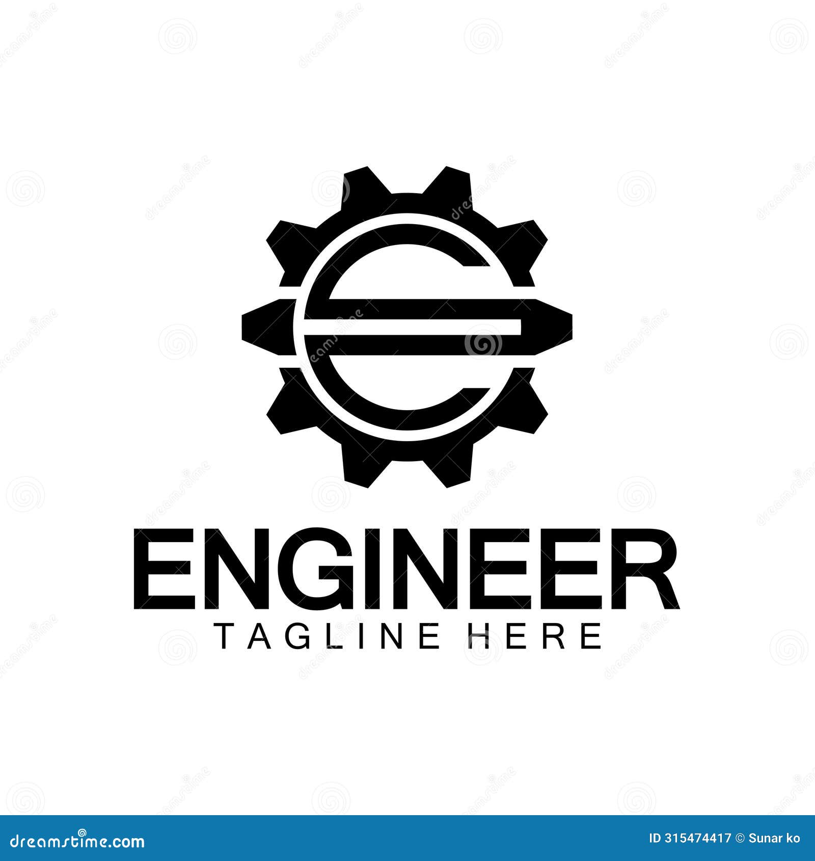 Engineer Logo Design, Letter E Gear Logo, Engineer Logo with Letter E ...