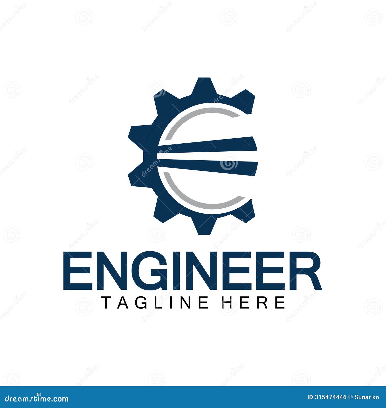 Engineer Logo Design, Letter E Gear Logo, Engineer Logo with Letter E ...