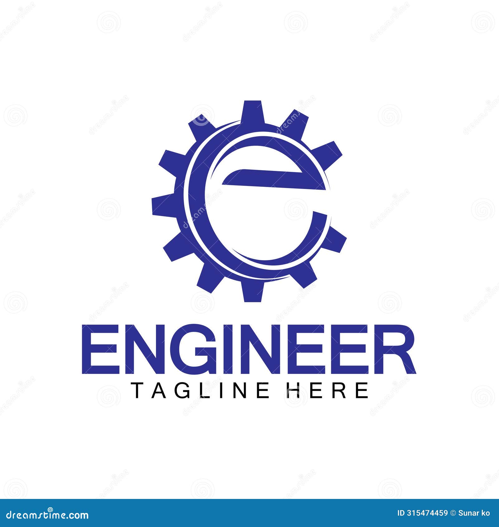 Engineer Logo Design, Letter E Gear Logo, Engineer Logo with Letter E ...