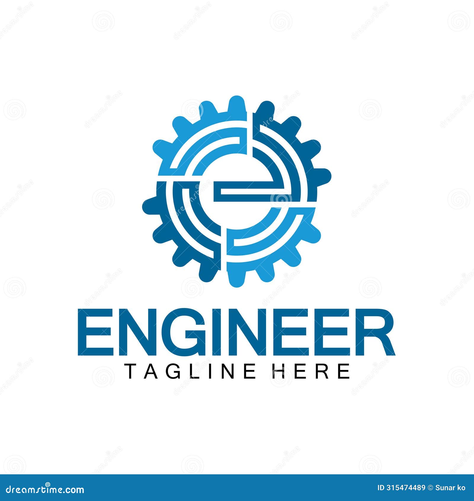 Engineer Logo Design, Letter E Gear Logo, Engineer Logo with Letter E ...
