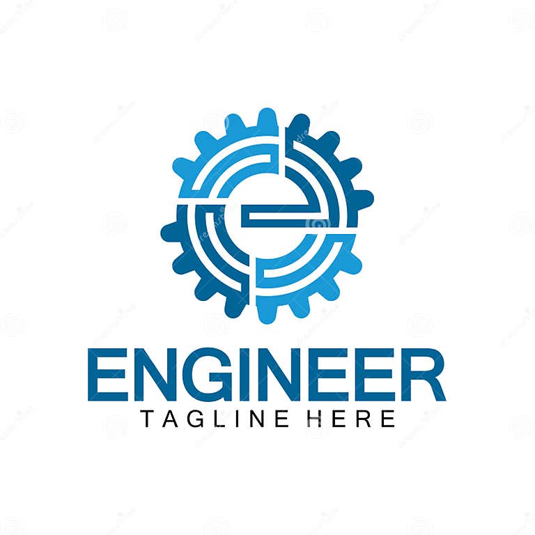 Engineer Logo Design, Letter E Gear Logo, Engineer Logo with Letter E ...