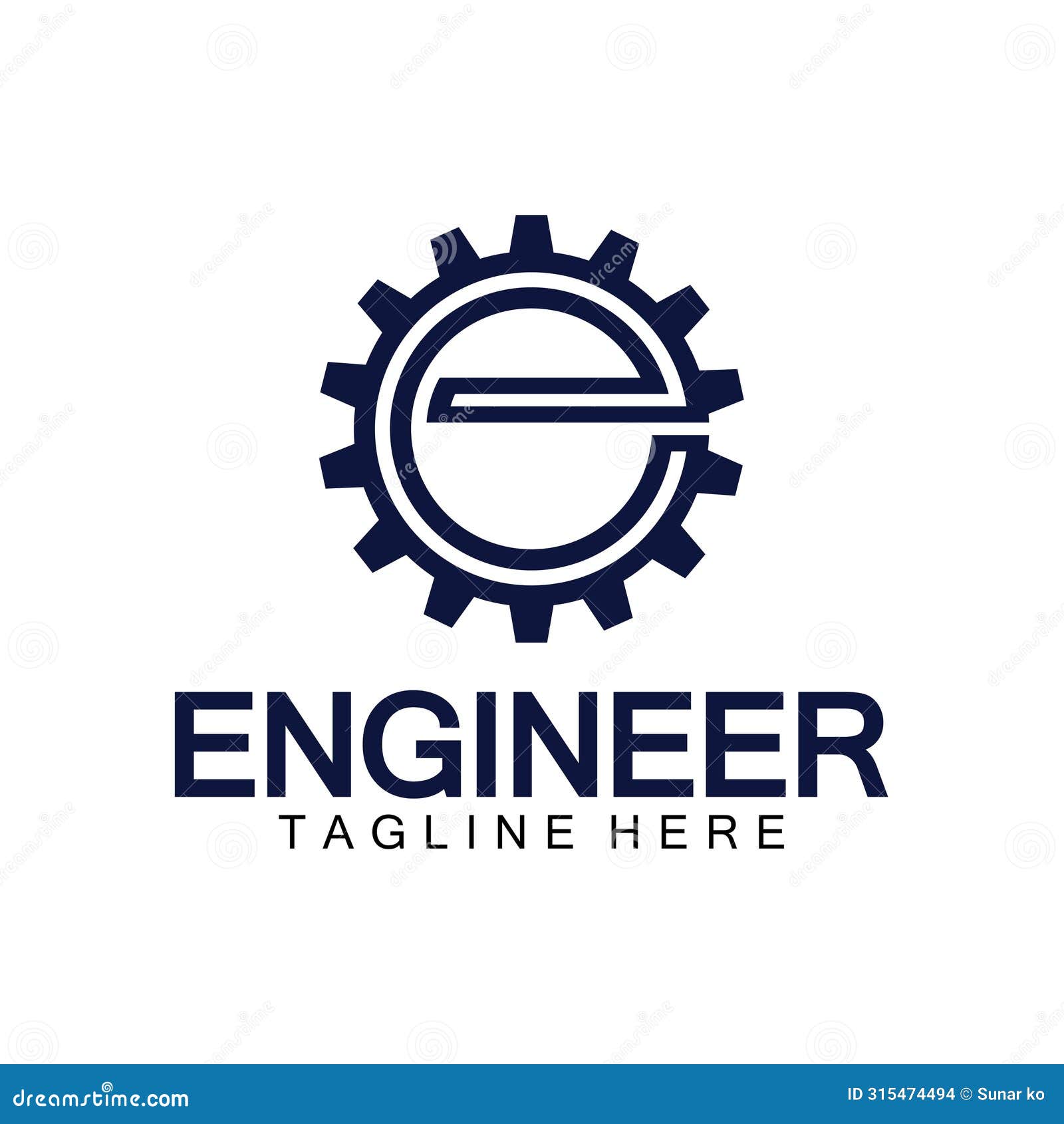 Engineer Logo Design, Letter E Gear Logo, Engineer Logo with Letter E ...