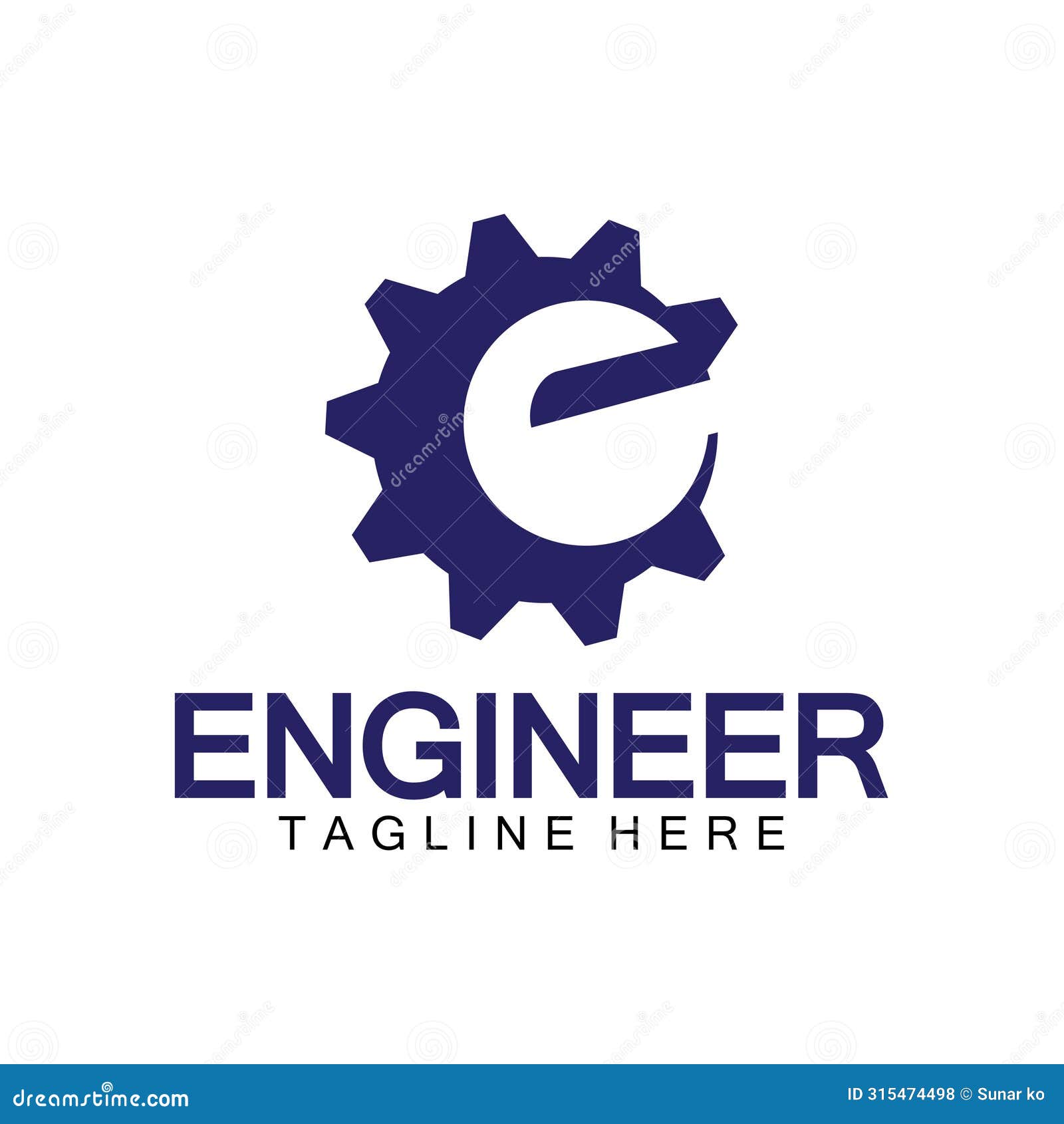 Engineer Logo Design, Letter E Gear Logo, Engineer Logo with Letter E ...