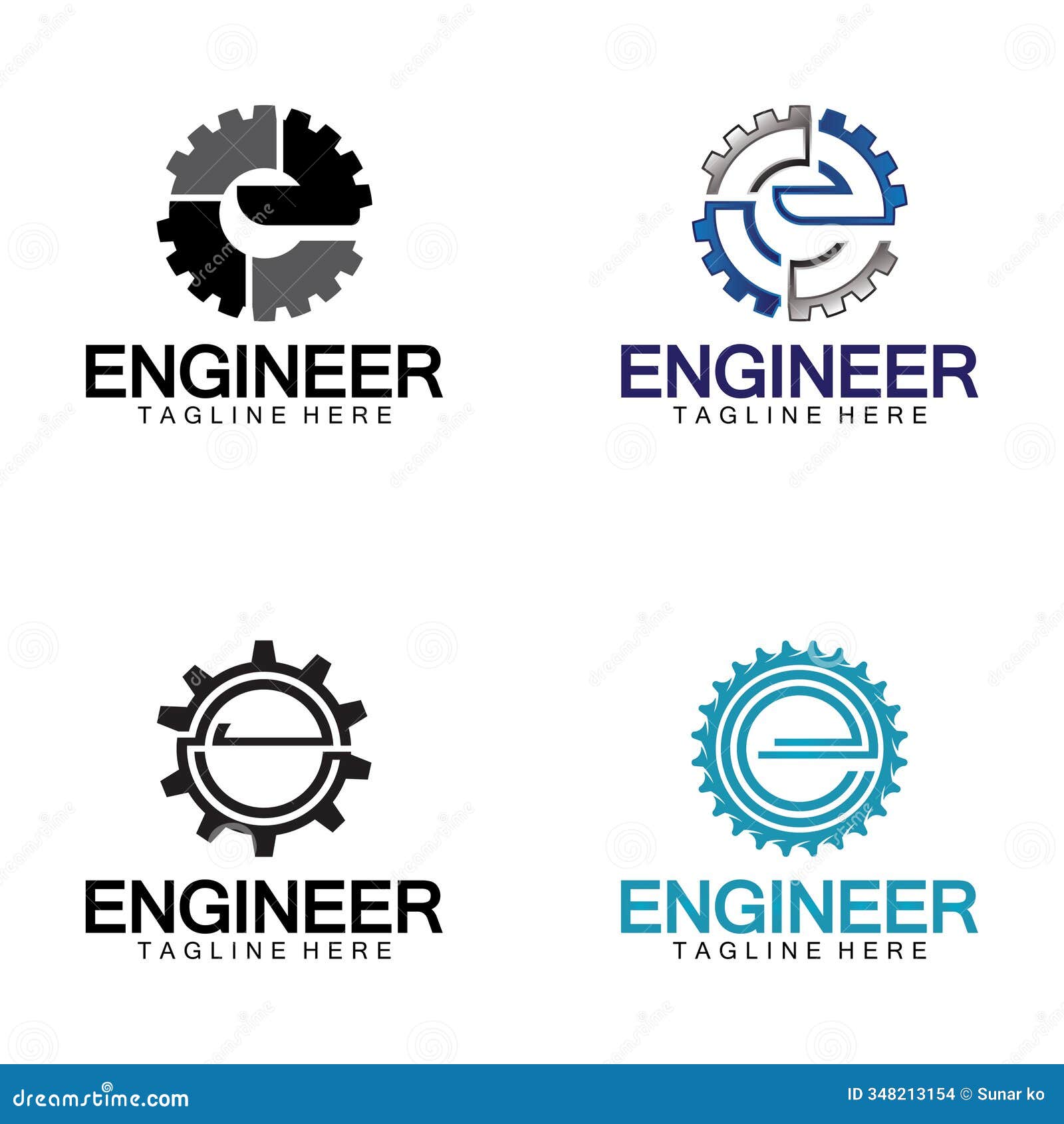 Engineer Logo Design, Letter E Gear Logo, Engineer Logo with Letter E ...