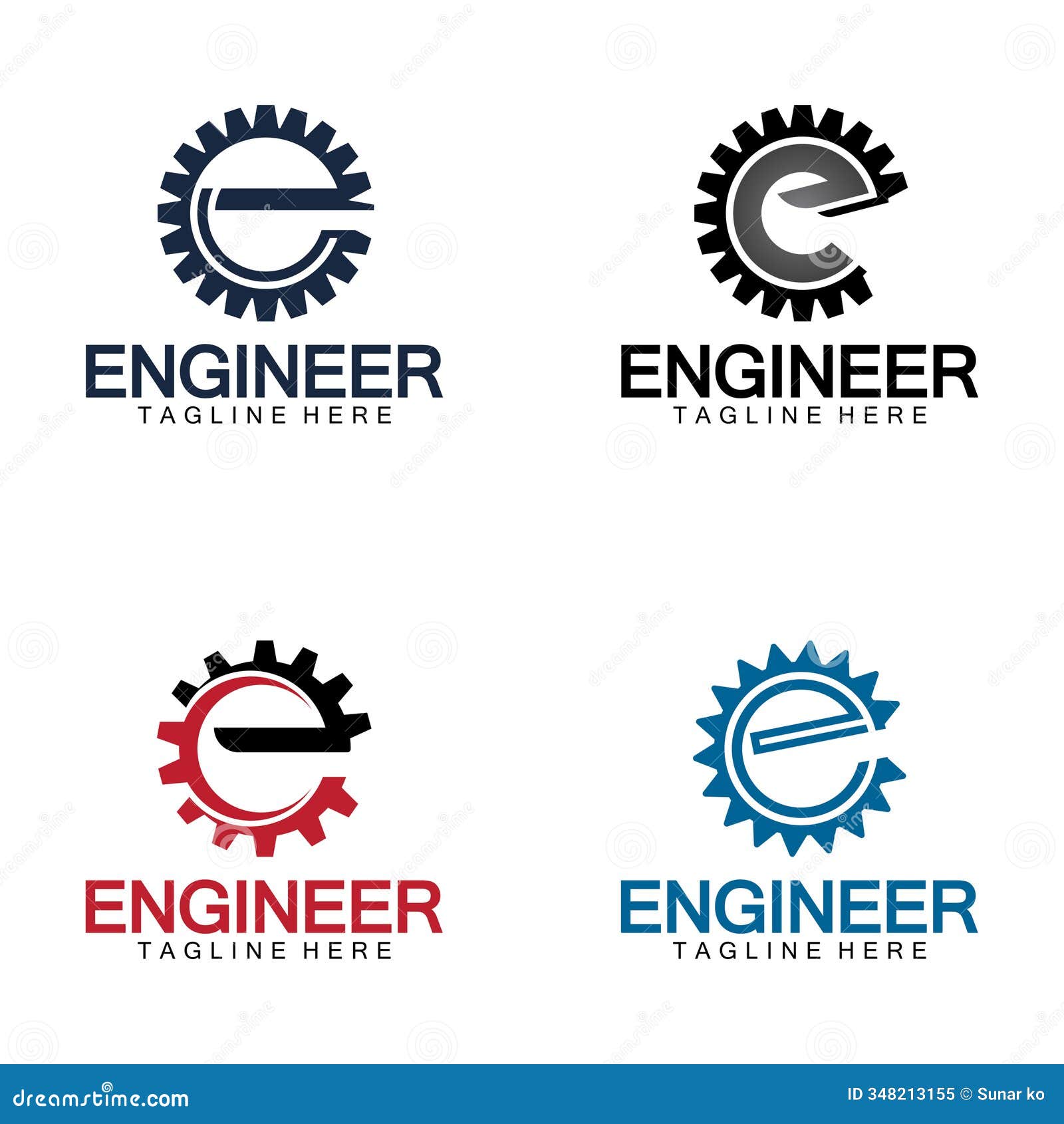 Engineer Logo Design, Letter E Gear Logo, Engineer Logo with Letter E ...