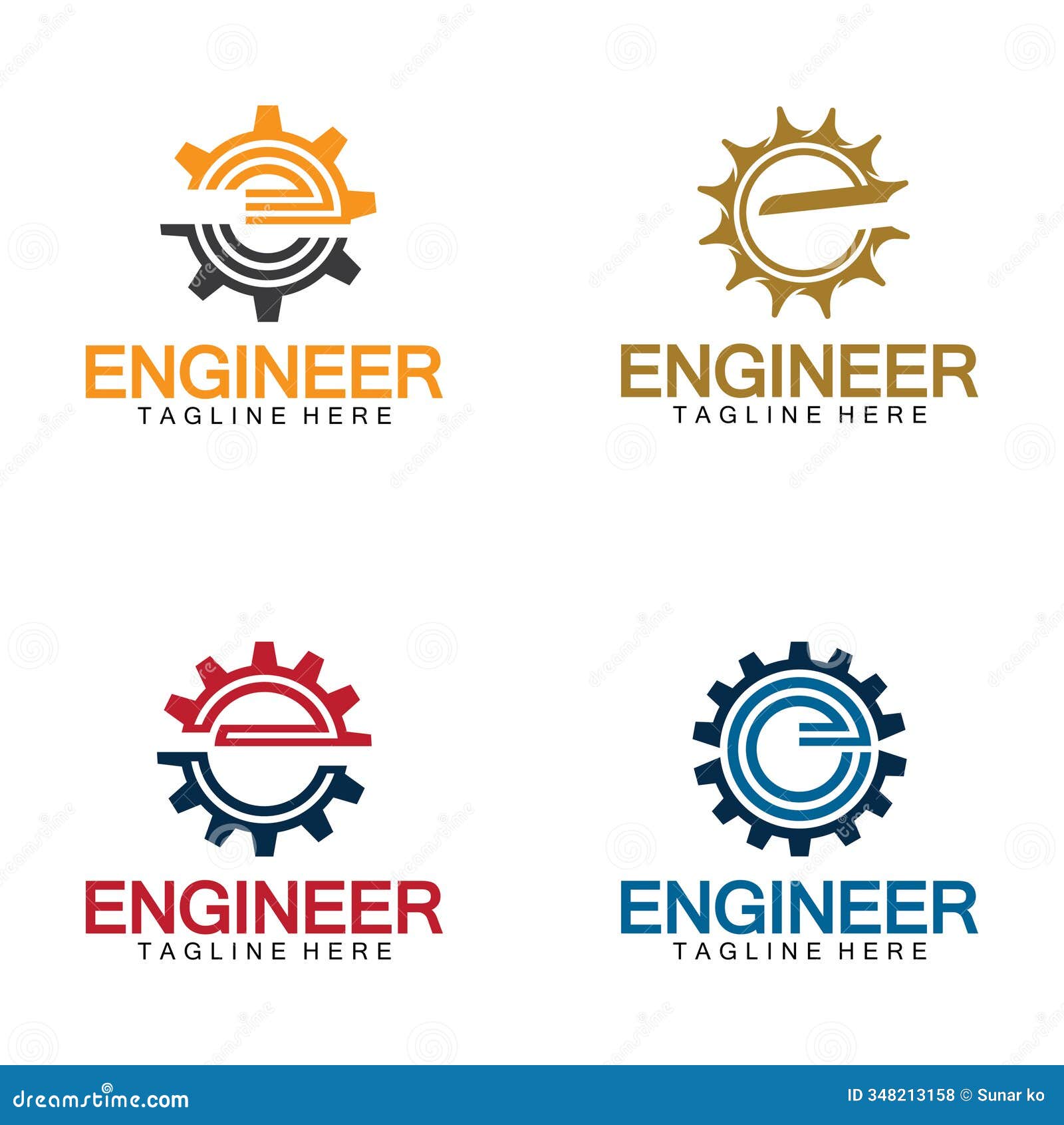 Engineer Logo Design, Letter E Gear Logo, Engineer Logo with Letter E ...