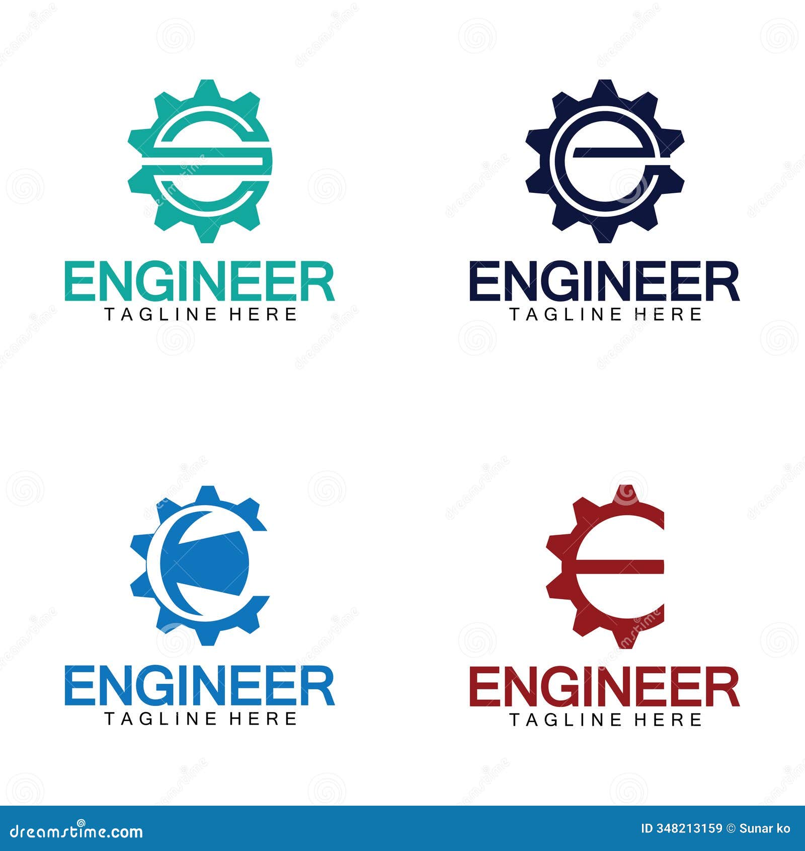 Engineer Logo Design, Letter E Gear Logo, Engineer Logo with Letter E ...