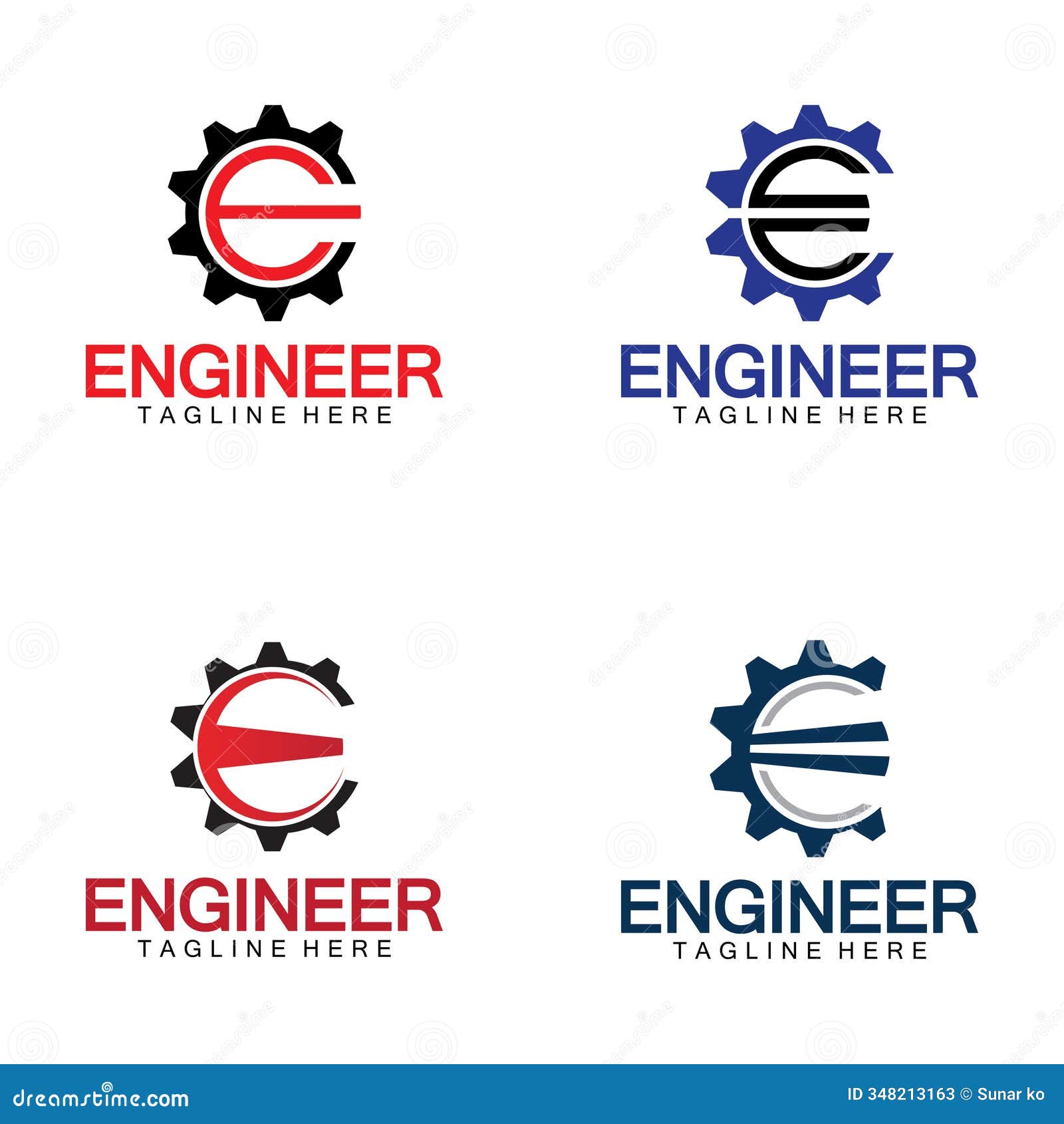 Engineer Logo Design, Letter E Gear Logo, Engineer Logo with Letter E ...
