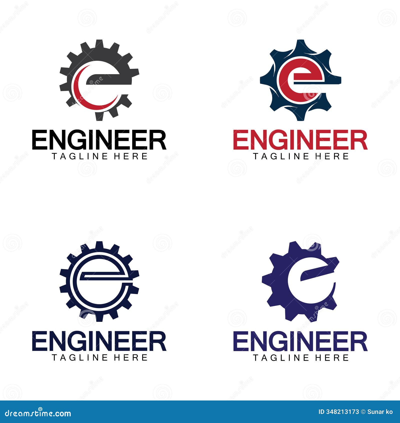 Engineer Logo Design, Letter E Gear Logo, Engineer Logo with Letter E ...