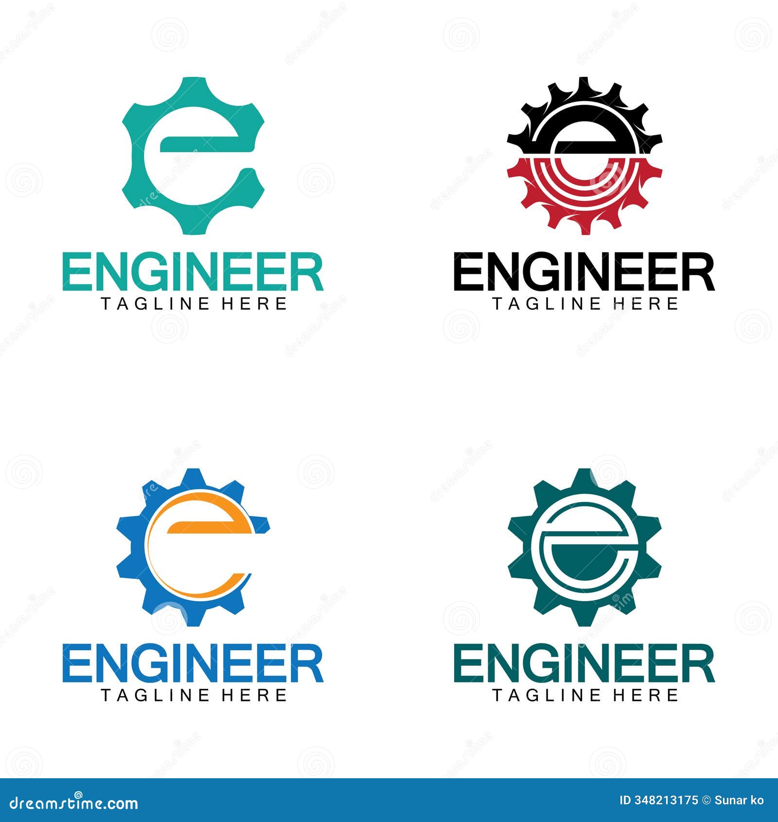 Engineer Logo Design, Letter E Gear Logo, Engineer Logo with Letter E ...