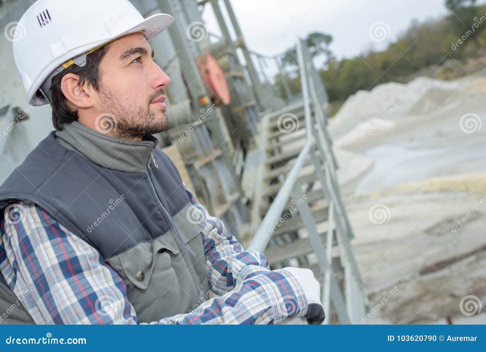 Engineer Looking Outside Factory Stock Photo - Image of engineer ...