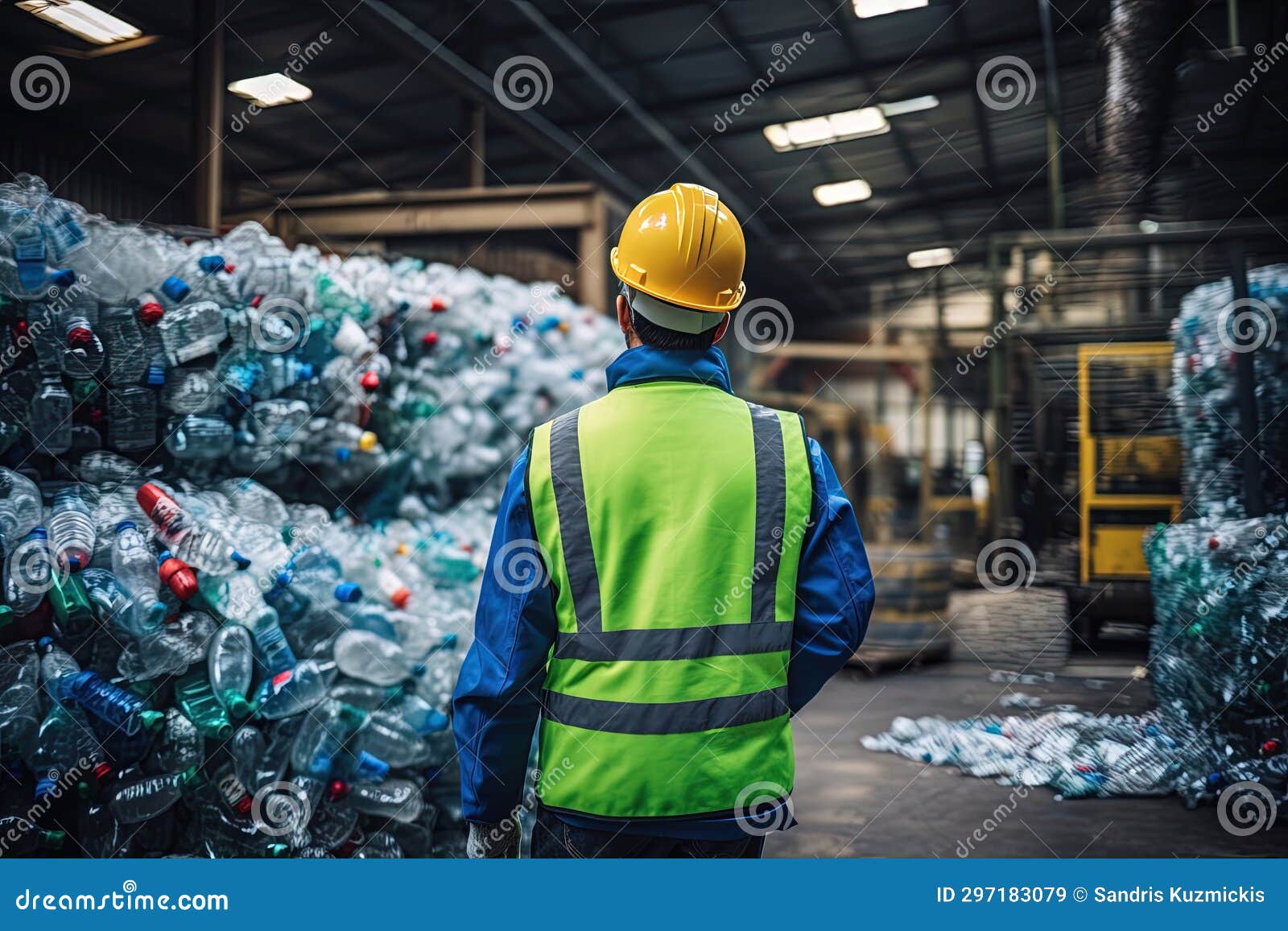 Engineer Looking on the Plastic Bottle in the Recycling Industry ...