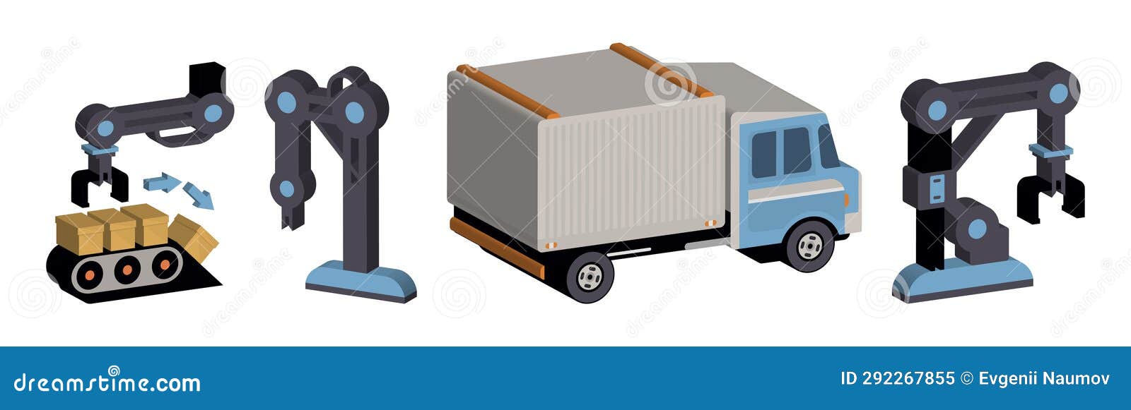 Engineer and Machine Operation and Manufacturing Icons Isometric Vector ...