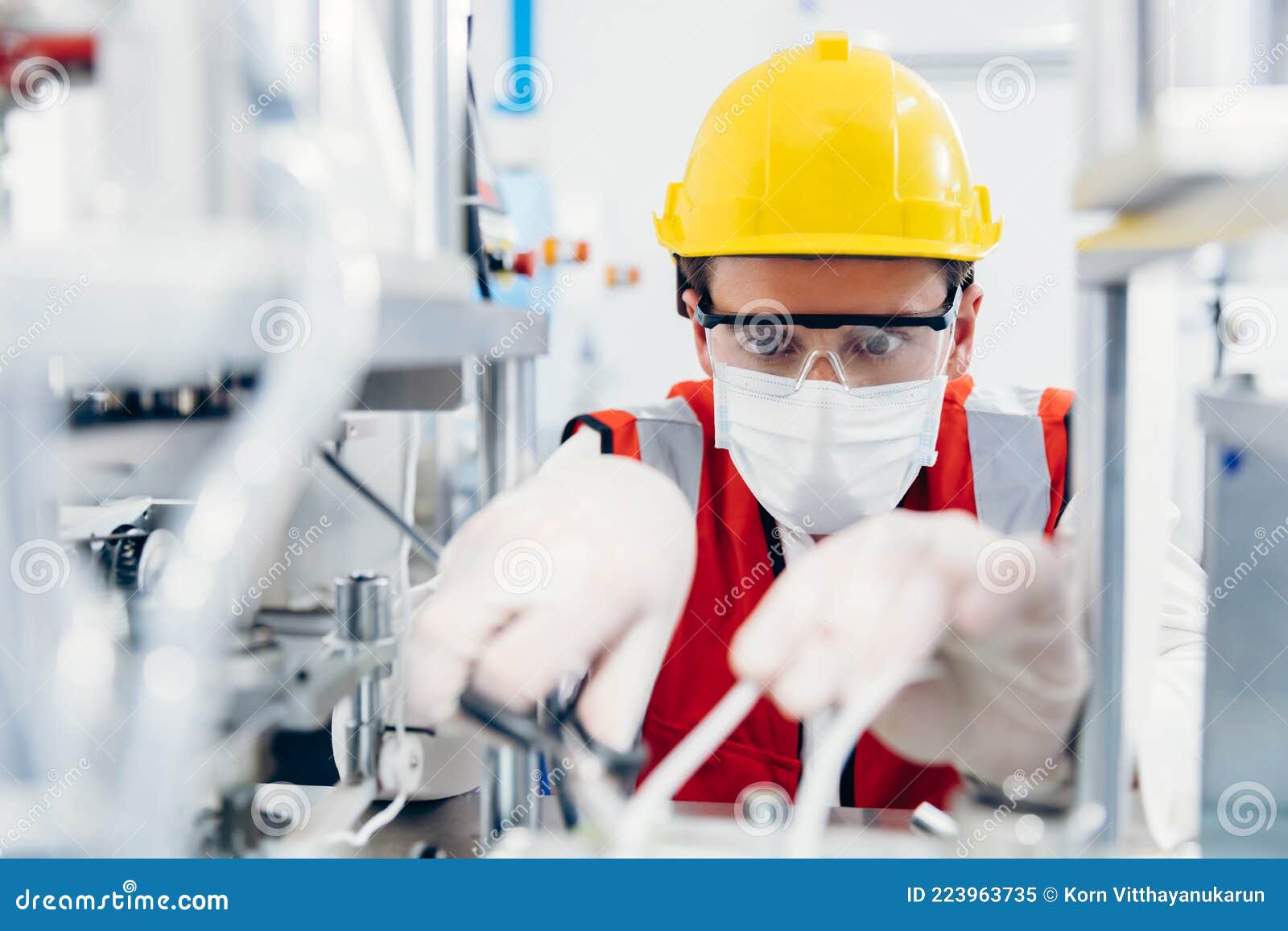 Engineer Male Maintenance Fix Science Machine with Care and Safety ...