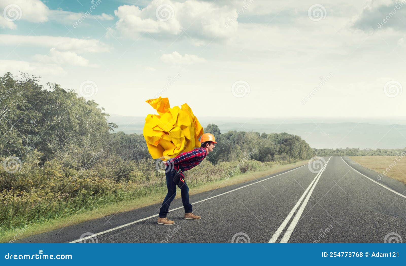 Engineer man carry load stock photo. Image of work, carry - 254773768