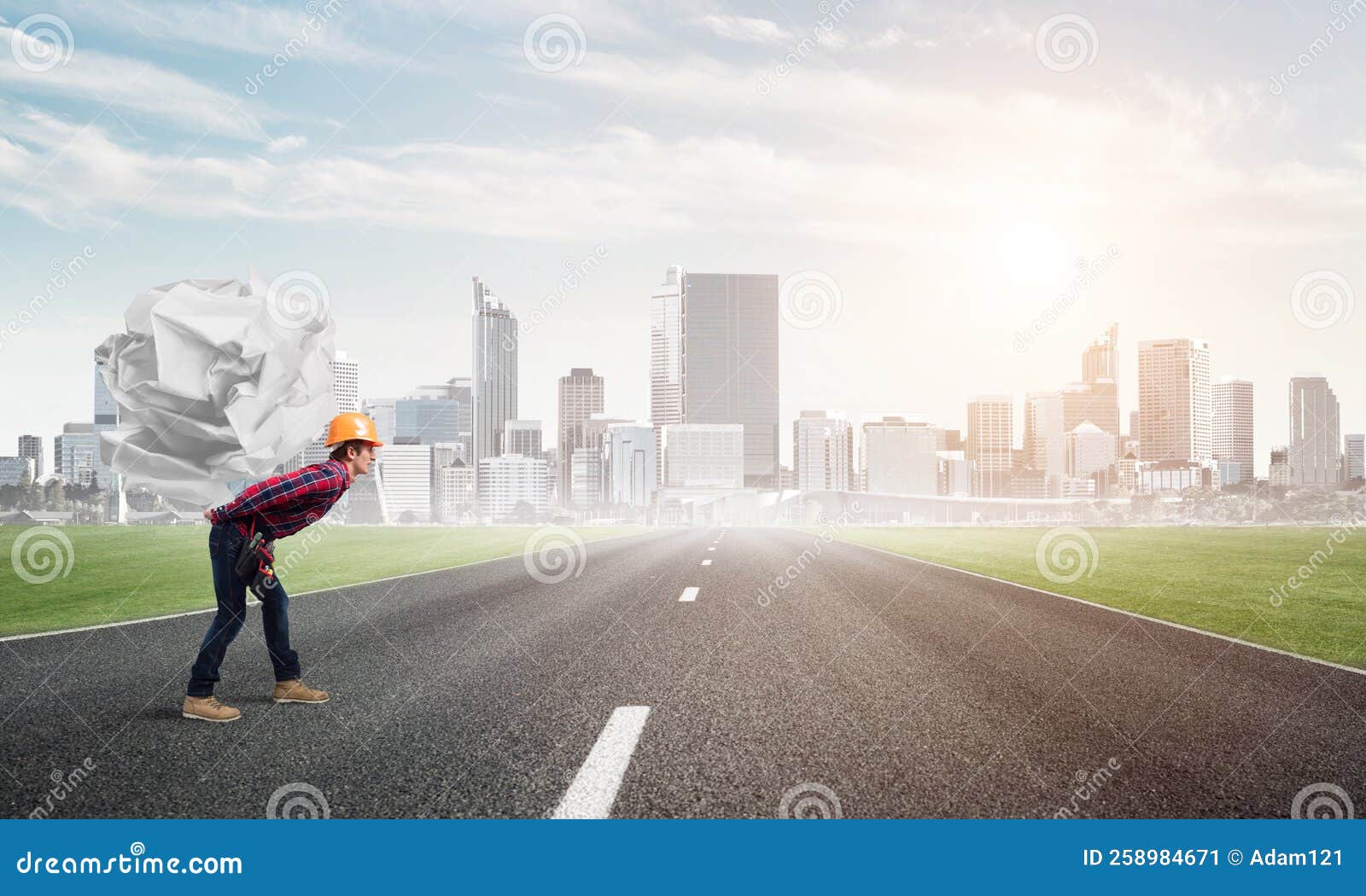 Engineer man carry load stock image. Image of worker - 258984671