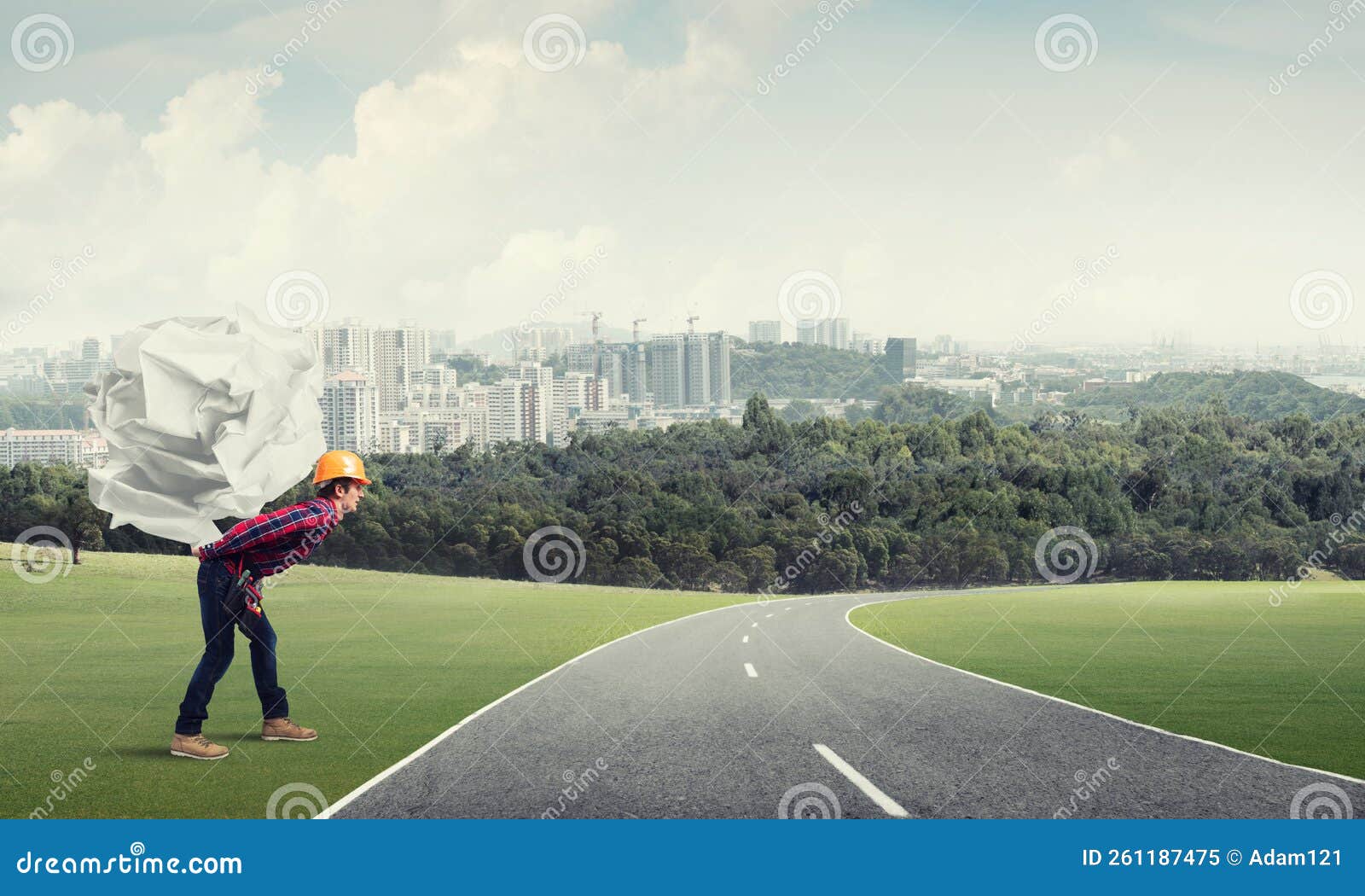 Engineer man carry load stock image. Image of carry - 261187475