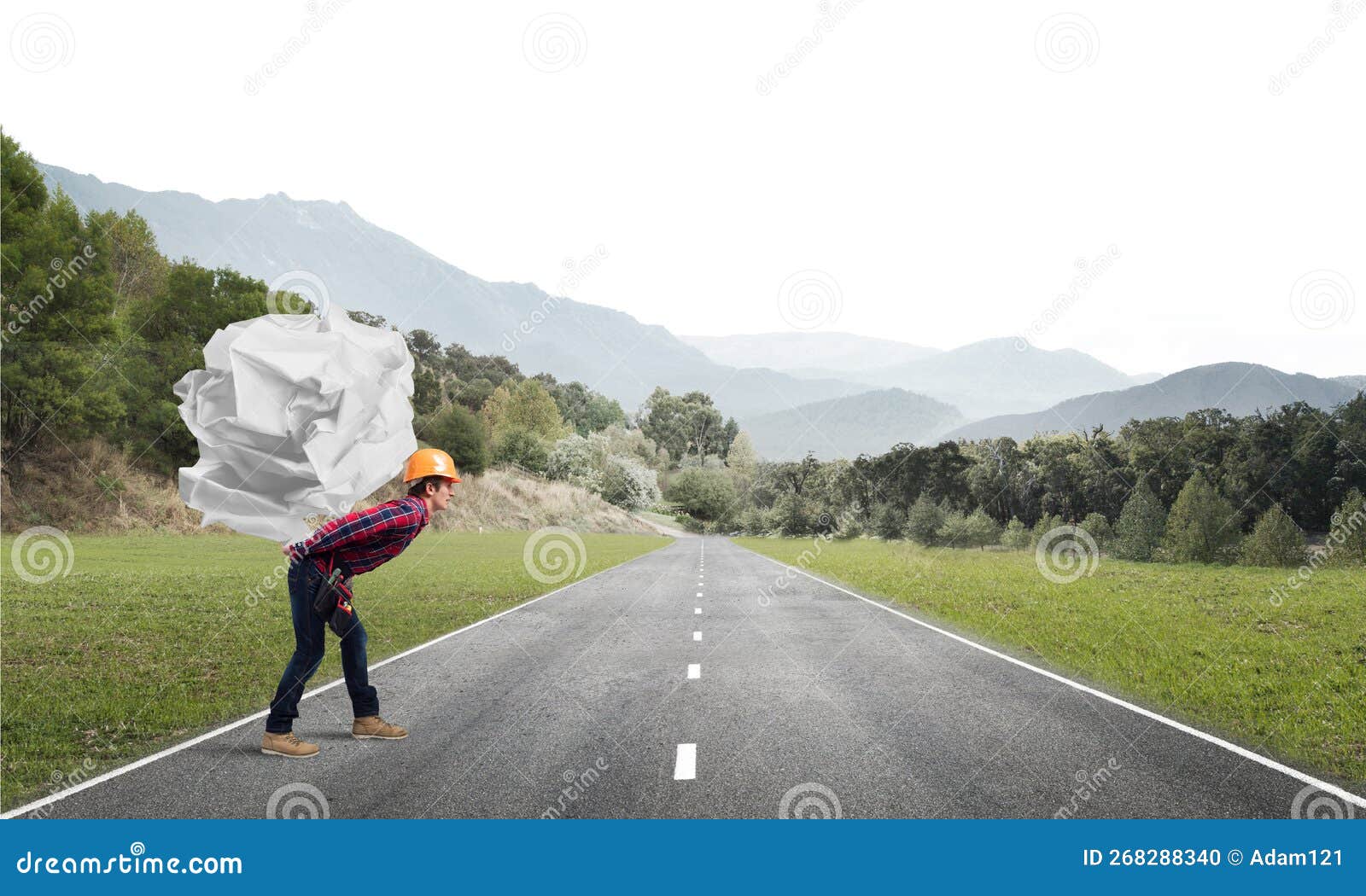 Engineer man carry load stock photo. Image of male, builder - 268288340