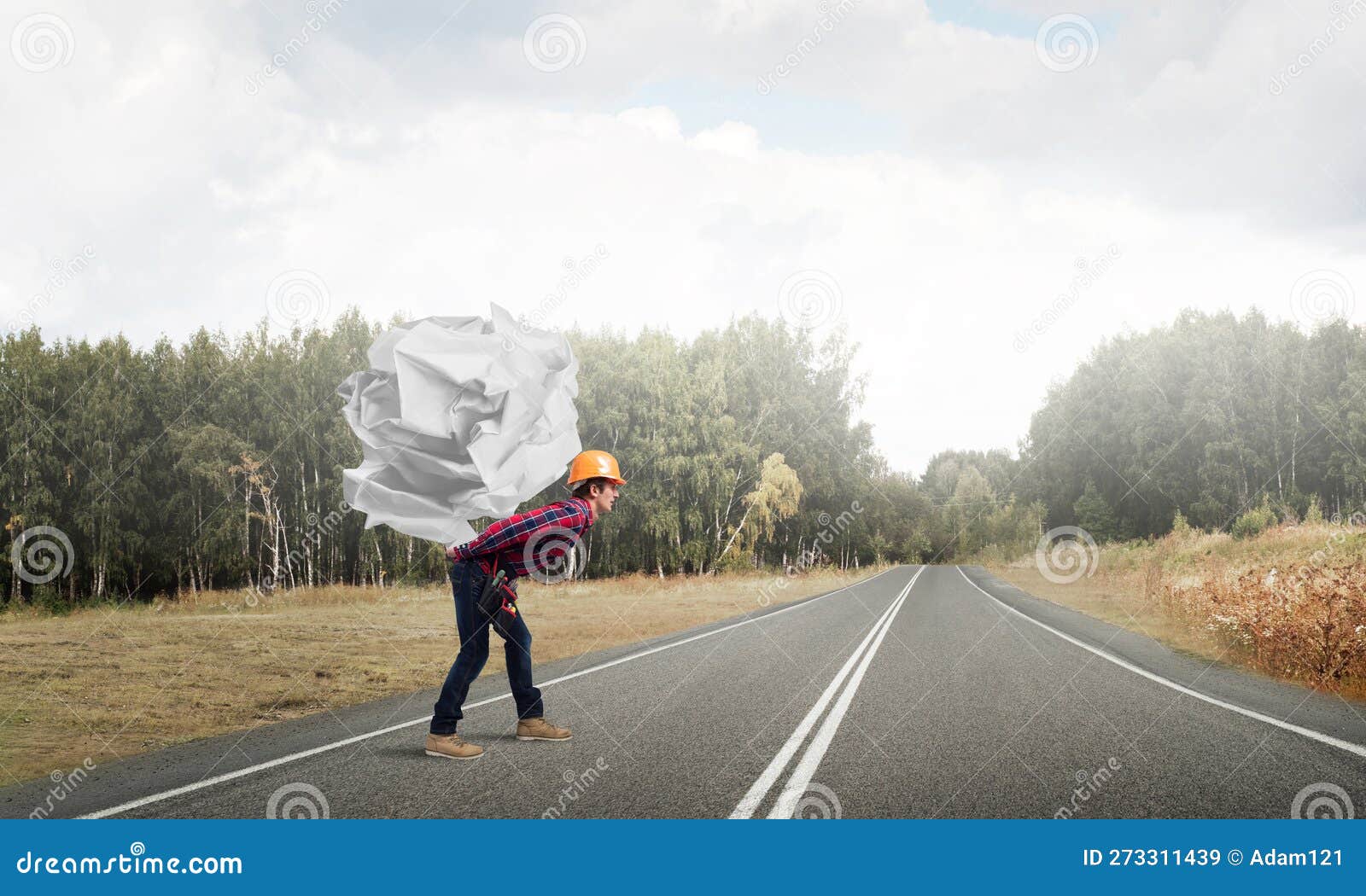 Engineer man carry load stock image. Image of business - 273311439