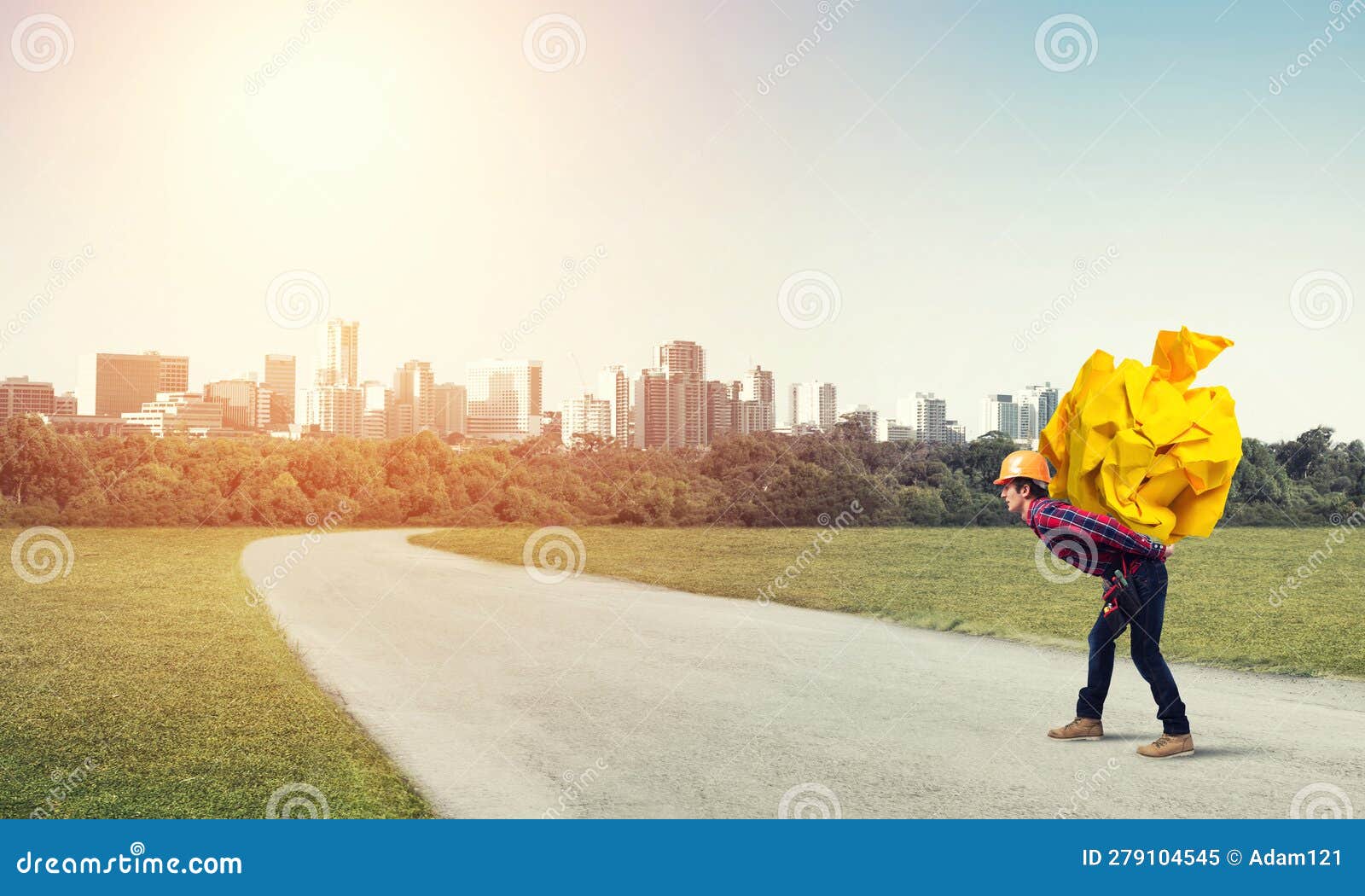 Engineer man carry load stock image. Image of build - 279104545