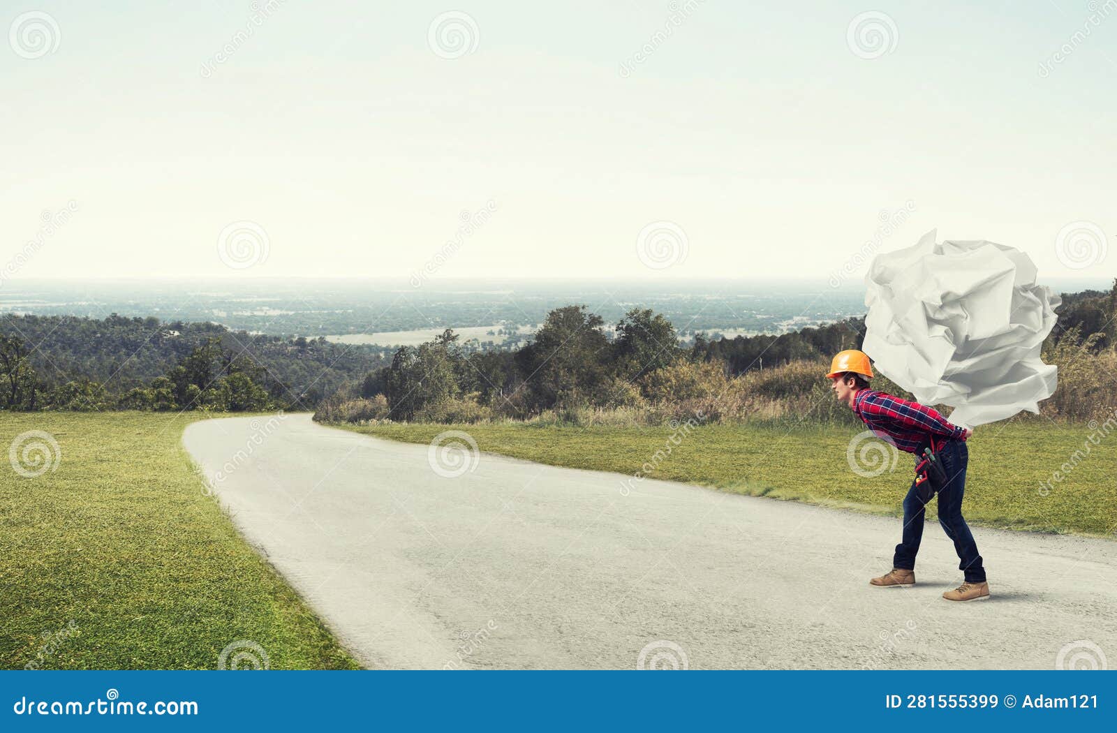 Engineer man carry load stock image. Image of creativity - 281555399