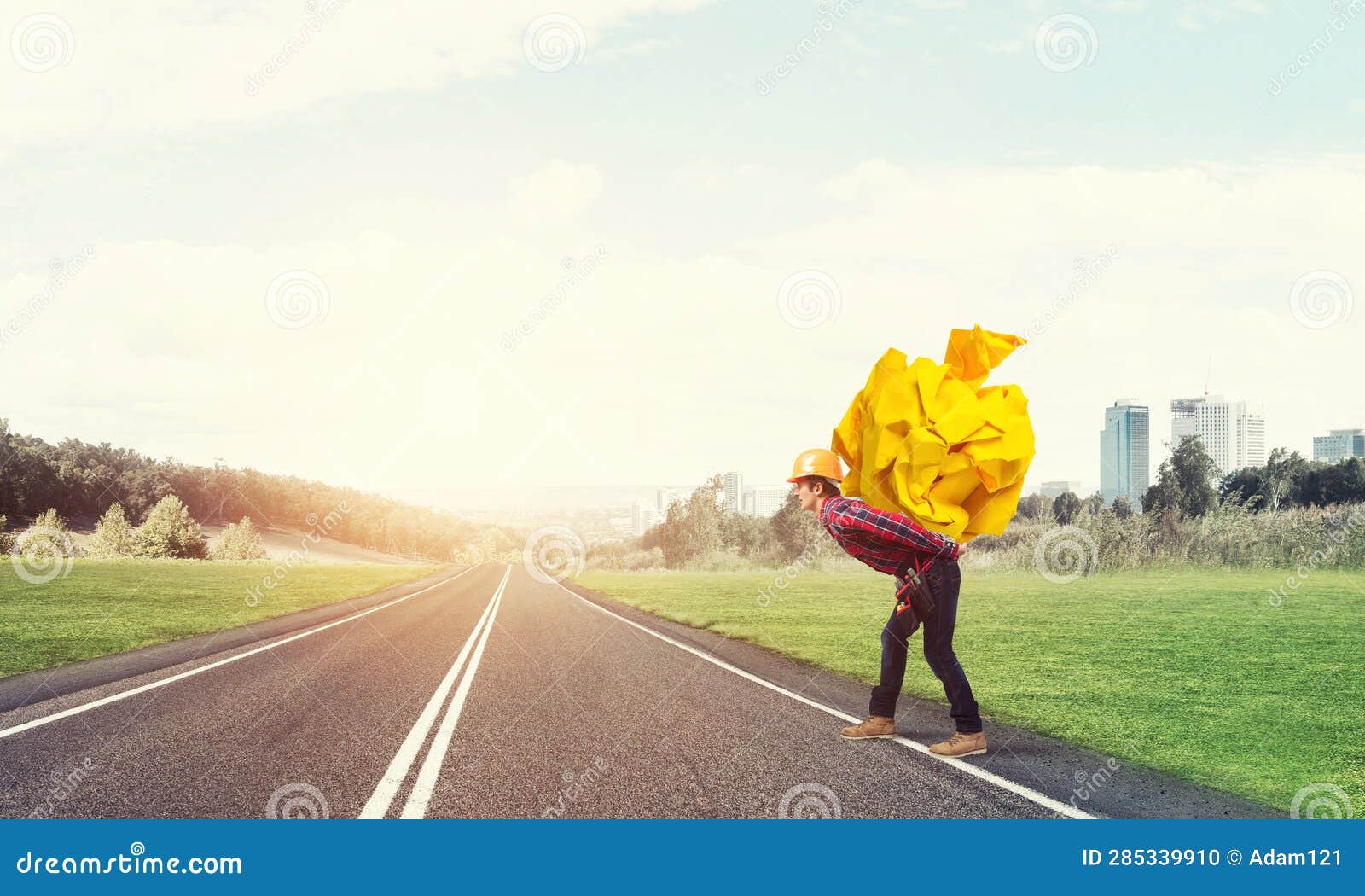 Engineer man carry load stock photo. Image of hardhat - 285339910