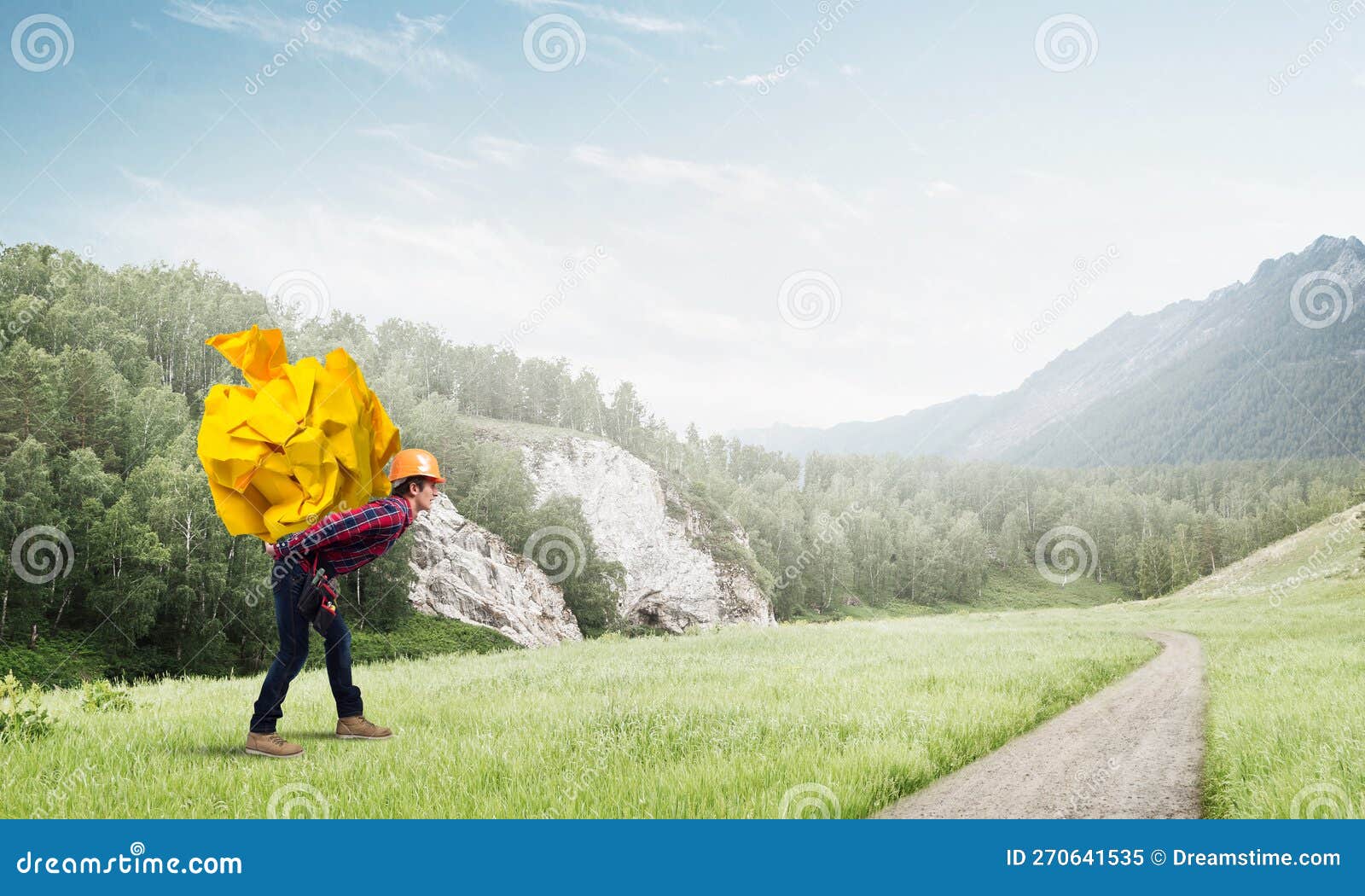 Engineer man carry load stock image. Image of foreman - 270641535