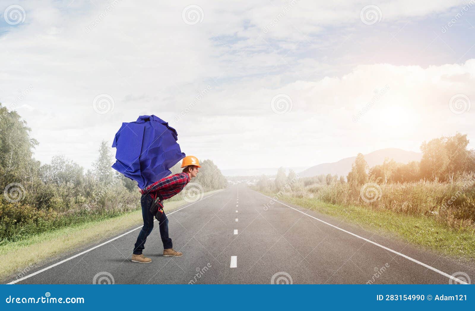 Engineer man carry load stock photo. Image of carry - 283154990