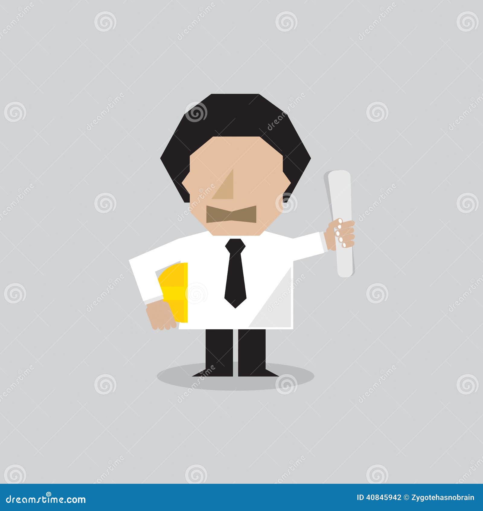 Engineer Man Character stock vector. Illustration of construction ...