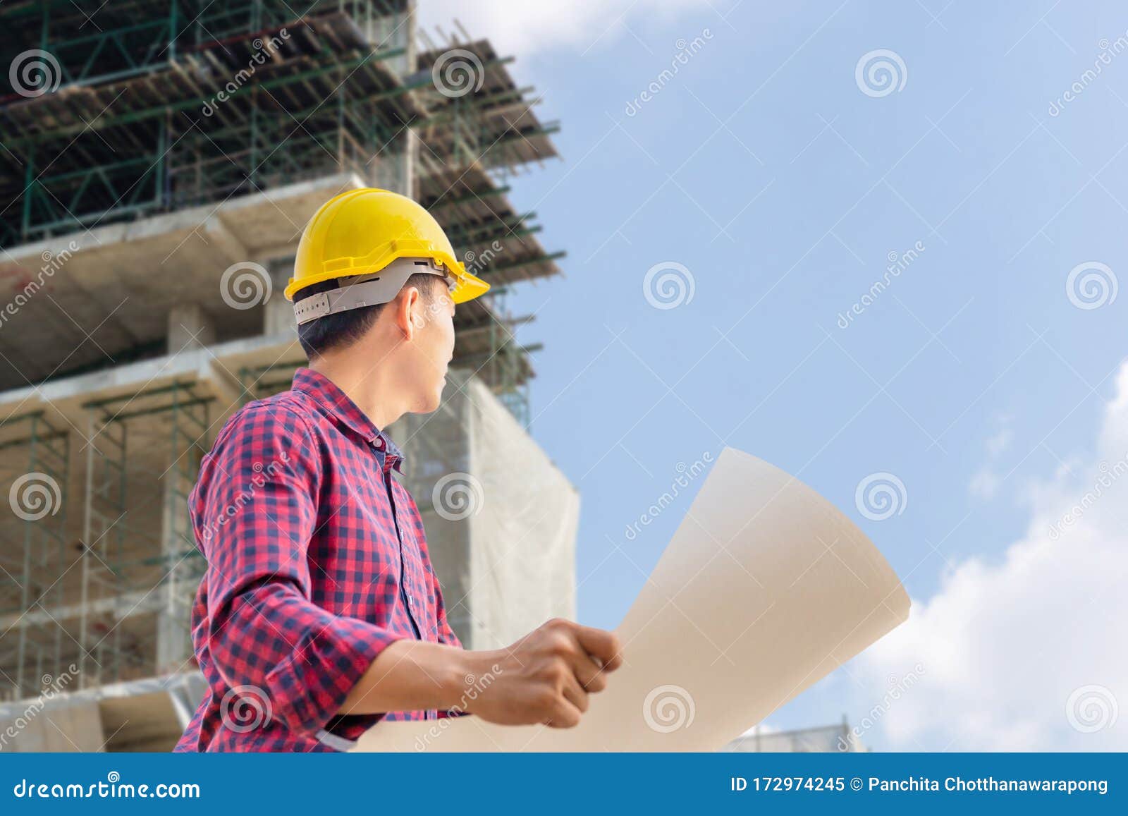 Engineer Man with Clipping Path Checking and Planning Project at ...