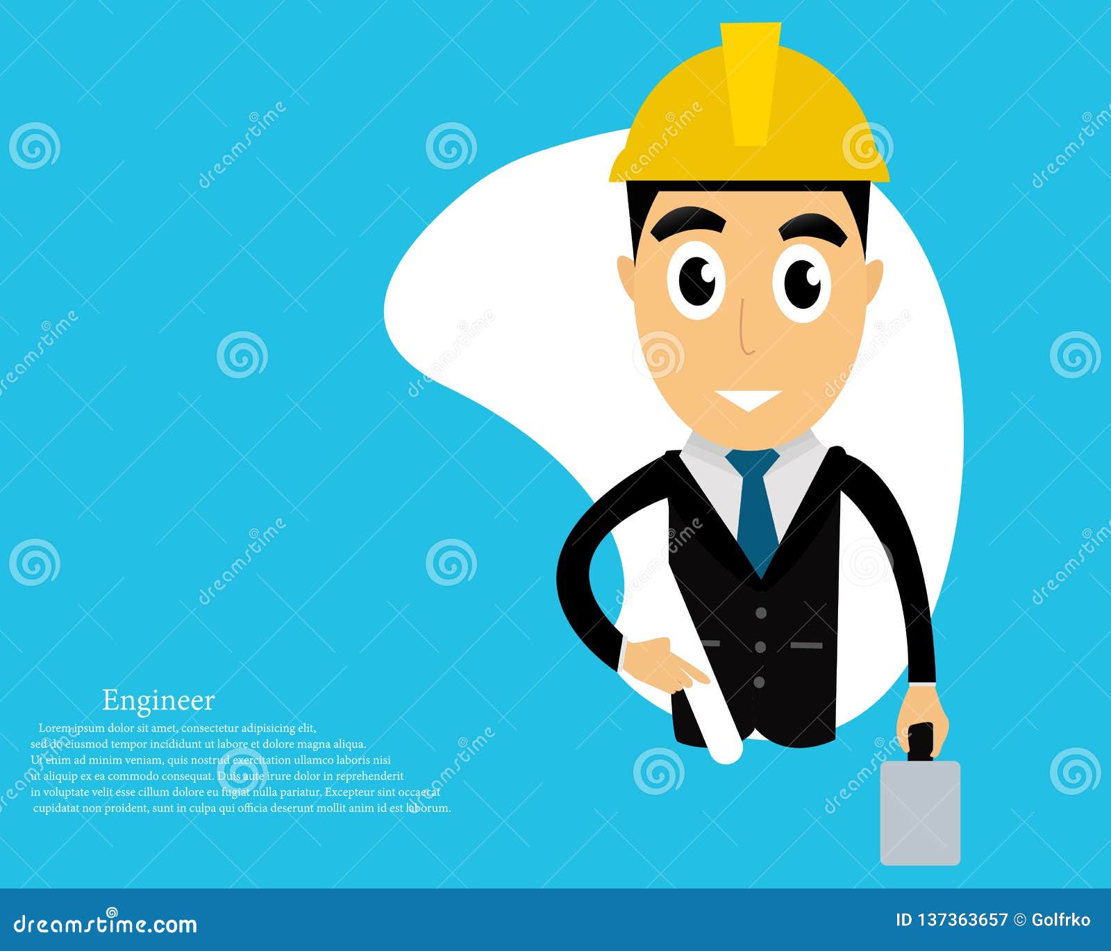 Engineer Man Construction Engineer Cartoon Stock Illustration ...