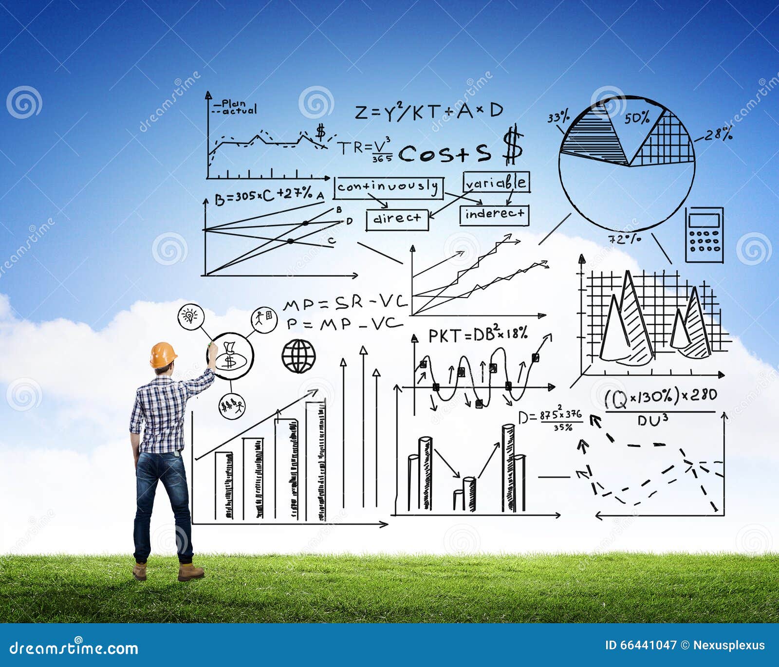 Draw Of Ideas Making A Bigger One, With A Pen Stock Image ...