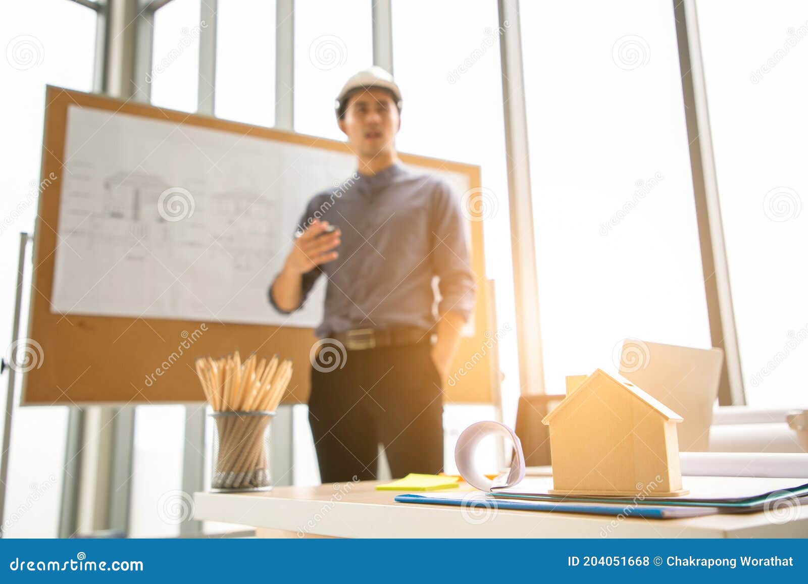 Engineer Man Explaining and Planning about the Home Project To Be Made ...