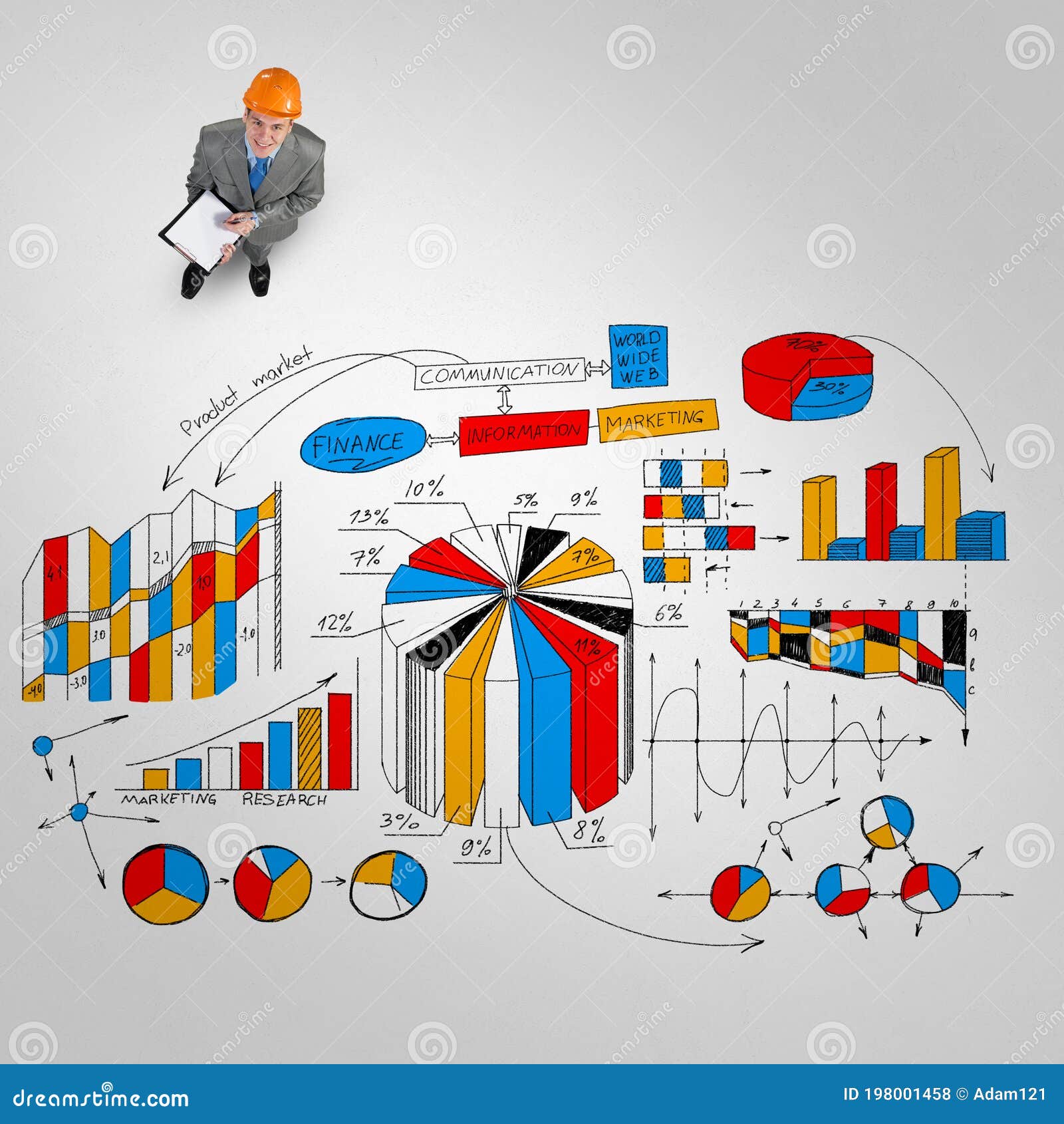 Engineer Man and His Business Strategy Stock Photo - Image of education ...