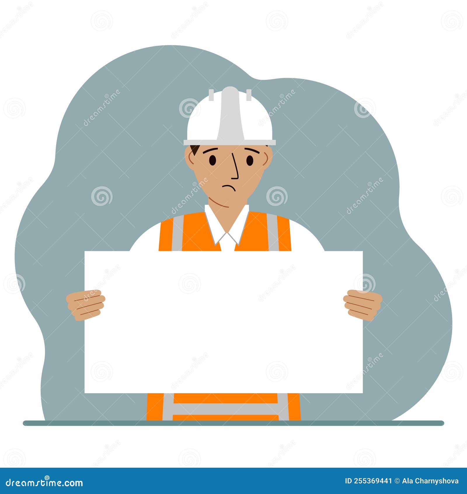 Engineer Man Holding a Blank Sheet of Paper. the Concept of a Builder ...