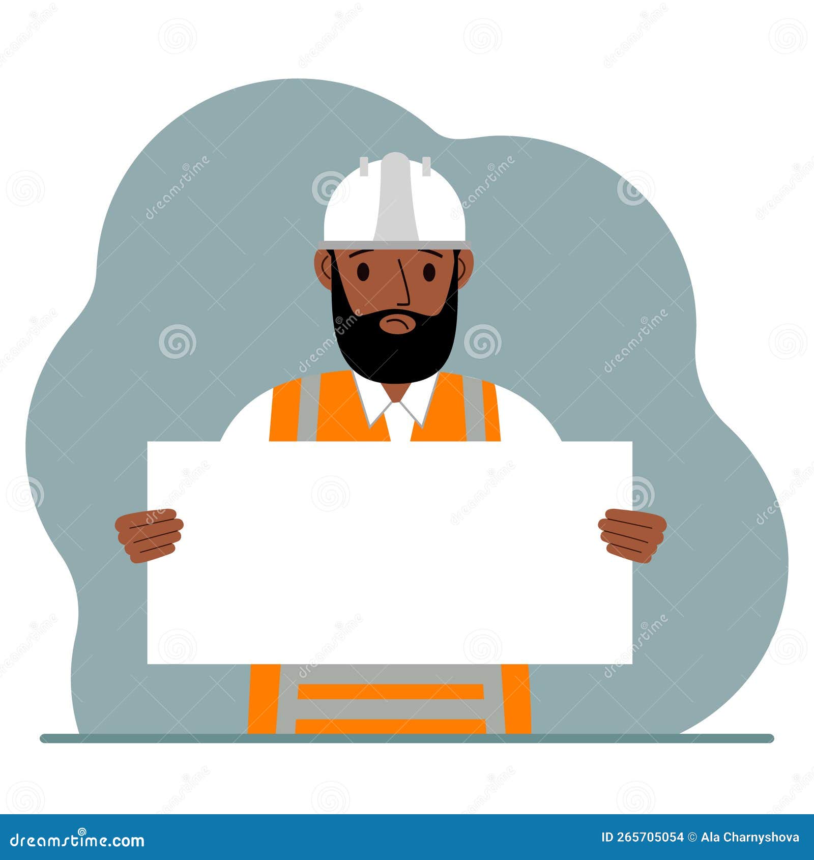 Engineer Man Holding a Blank Sheet of Paper. the Concept of a Builder ...