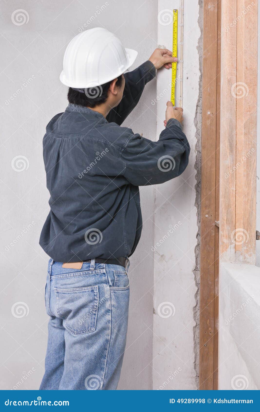 Engineer Man Metering by Tape Measure Stock Photo - Image of tools ...