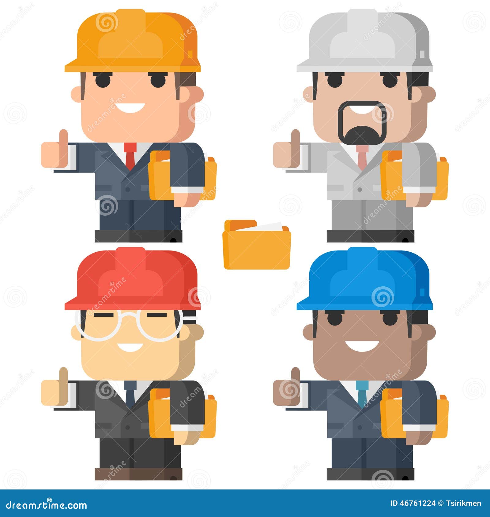 Engineer Man Smiling and Showing Thumbs Up Stock Vector - Illustration ...