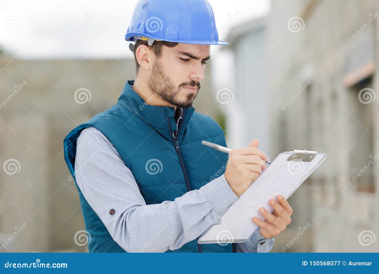 Engineer Man Taking Notes on Clipboard Stock Image - Image of notes ...