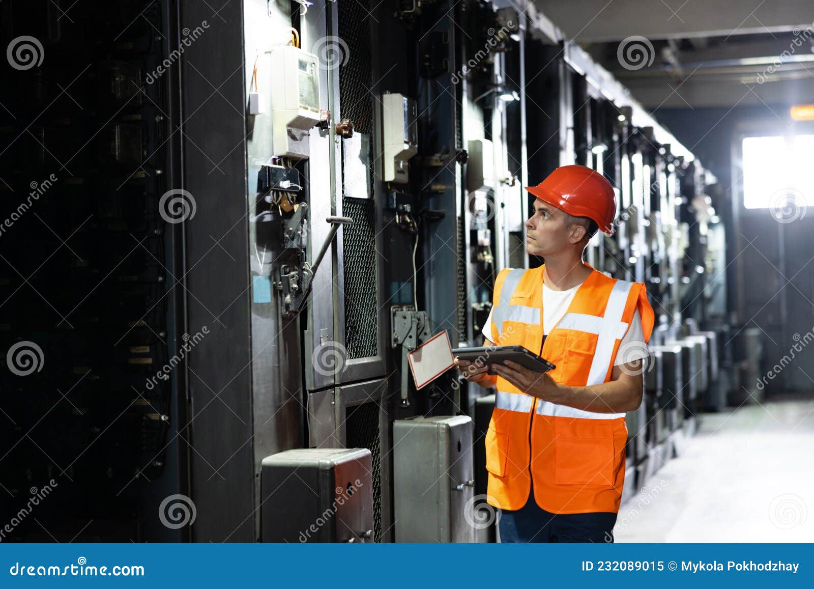 Engineer Man or Worker, People Working in Electrical Station. Power ...