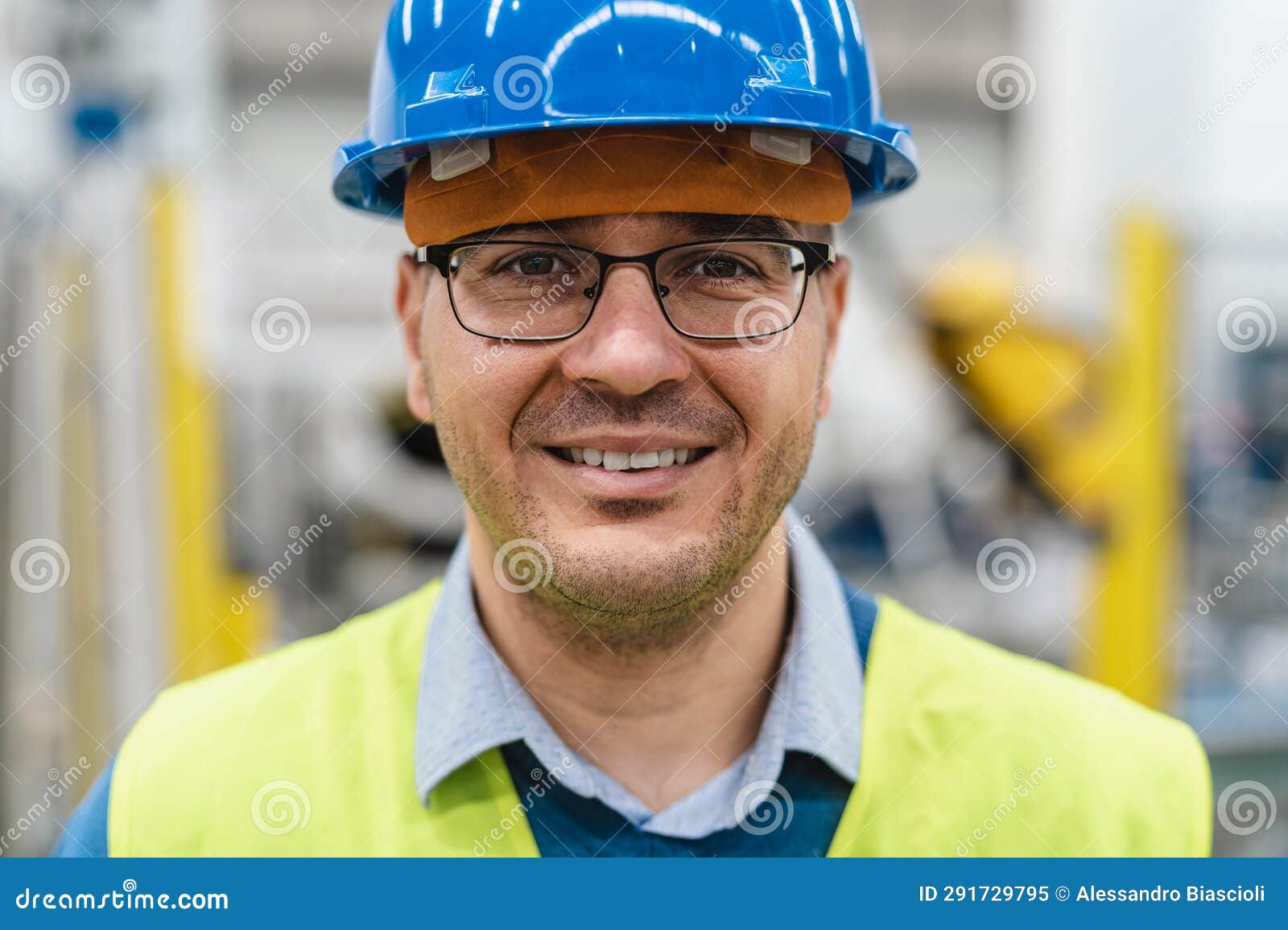 Engineer Man Working Inside Robotic Factory Stock Image - Image of ...