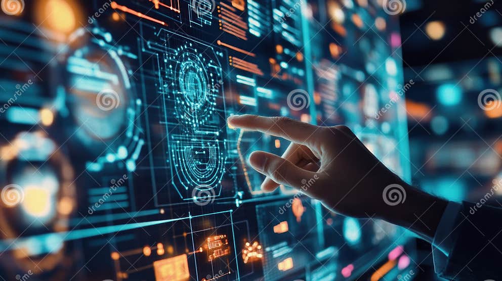 Engineer Managing Manufacturing Process Using Interactive Digital ...