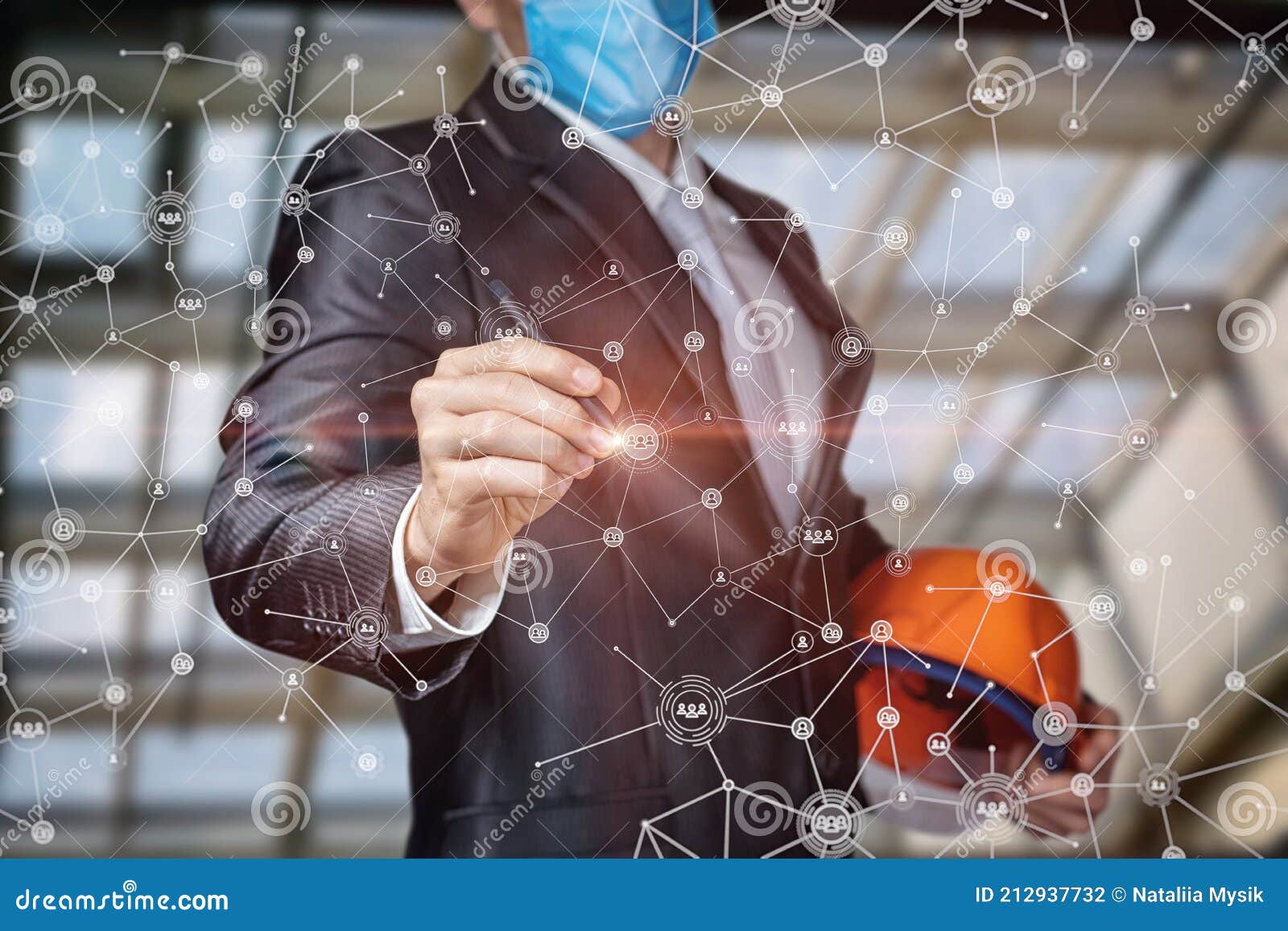 The Engineer in the Mask is Working on the Development of the Network ...