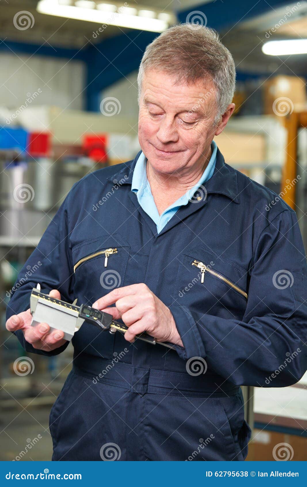 Engineer Measuring Component with Micrometer Stock Photo - Image of ...