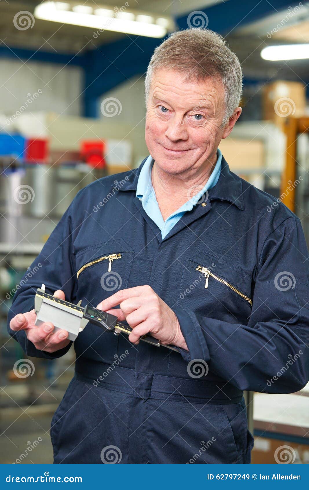 Engineer Measuring Component with Micrometer Stock Image - Image of ...