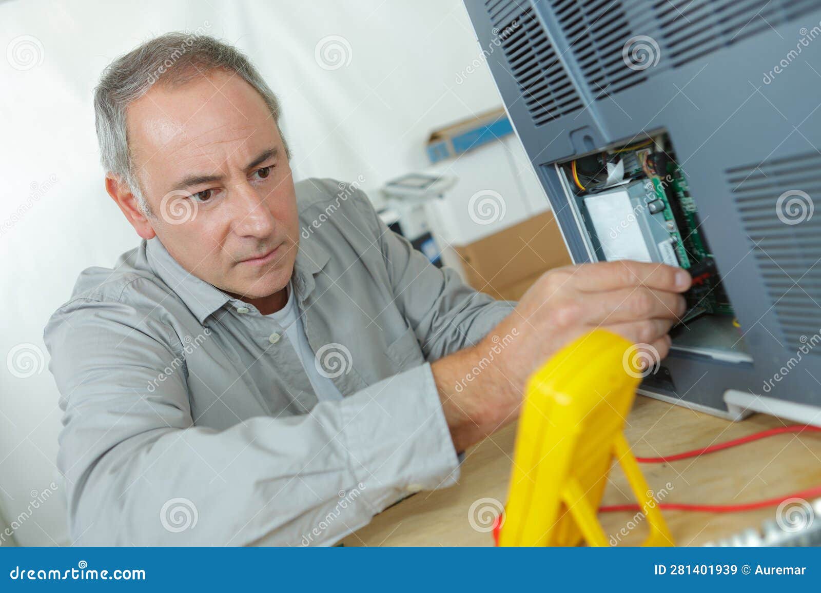 Engineer Measuring Multimeter Panel Board Stock Image - Image of ...