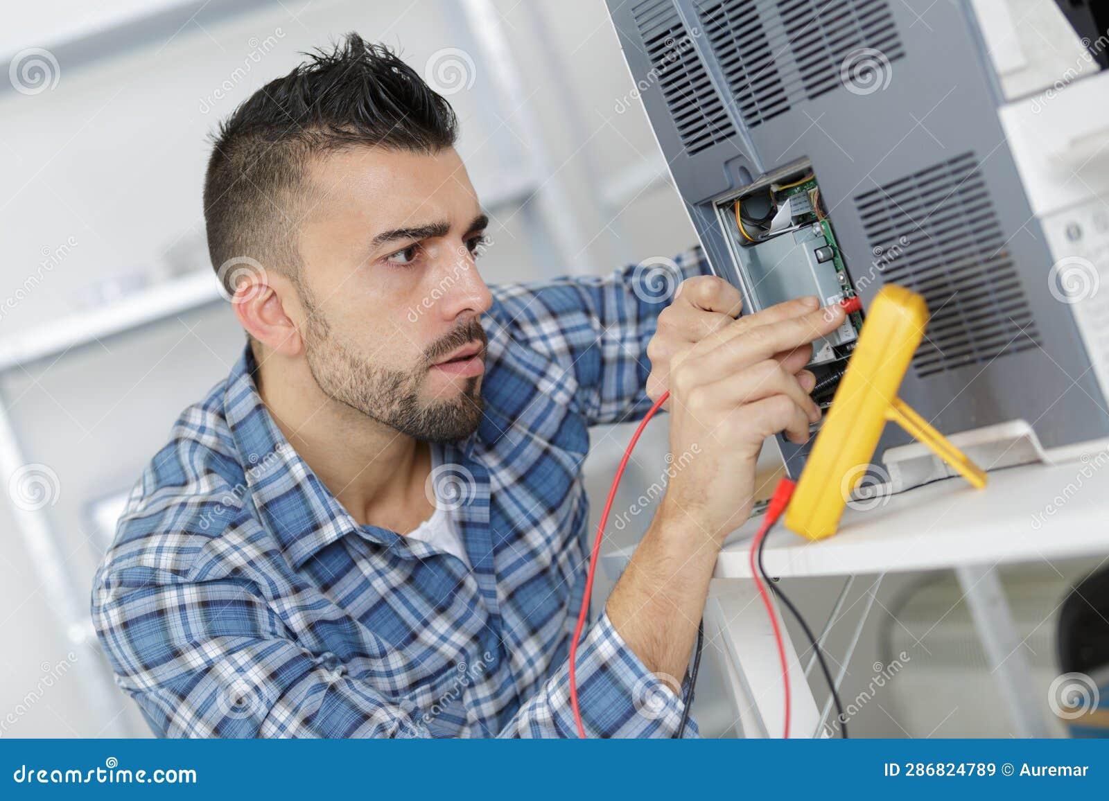 Engineer Measuring Multimeter Panel Board Stock Image - Image of ...