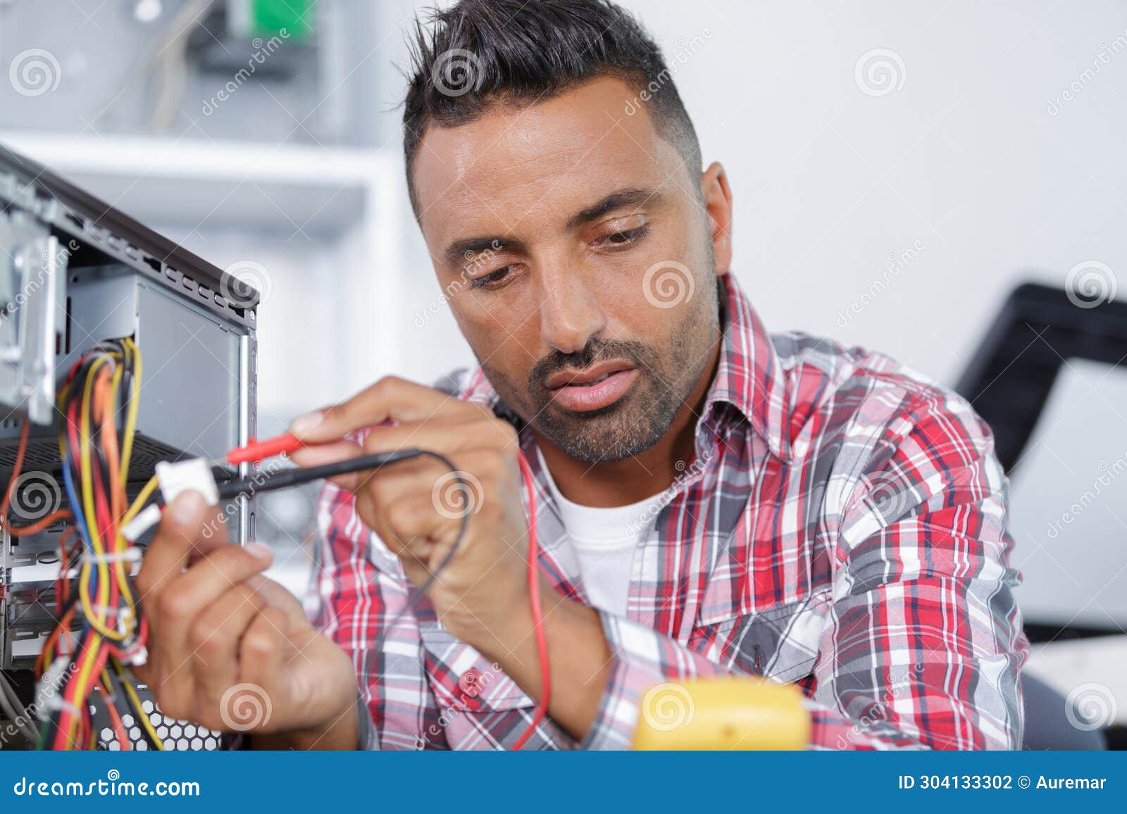 Engineer Measuring Multimeter Panel Board Stock Photo - Image of ...