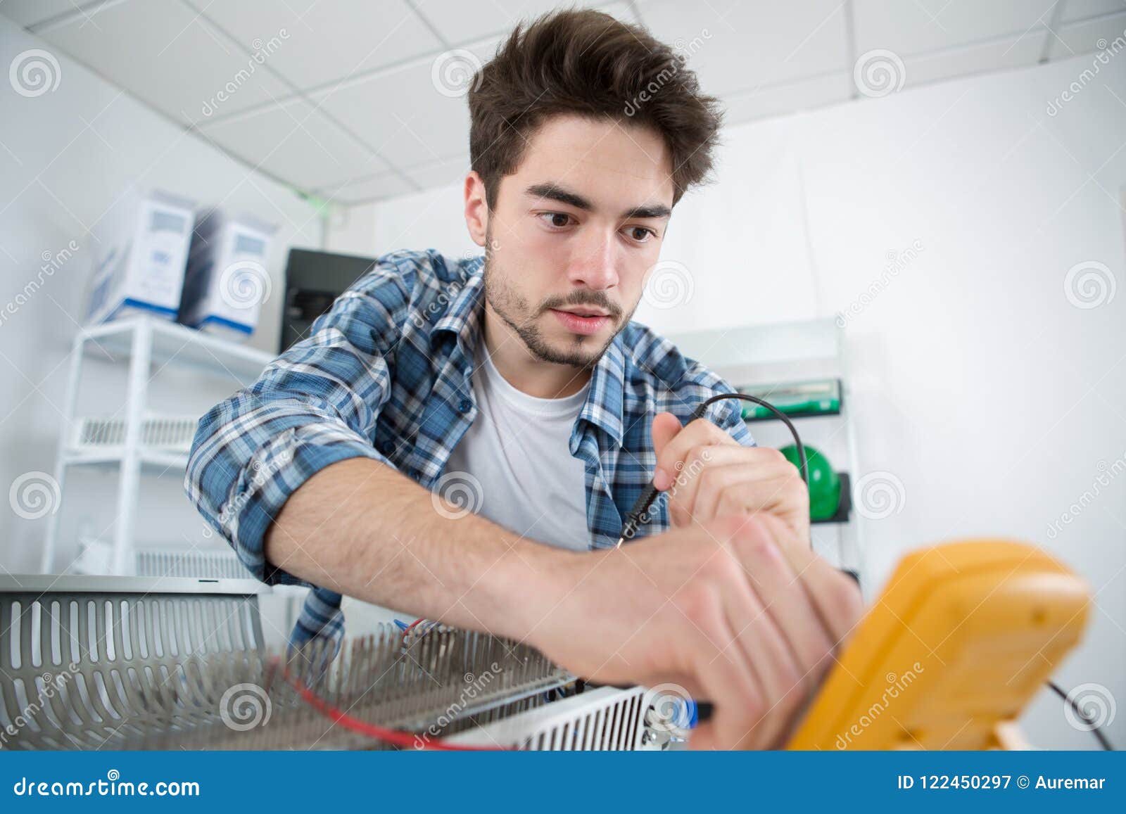 Engineer Measuring Multimeter Panel Board Stock Image - Image of ...