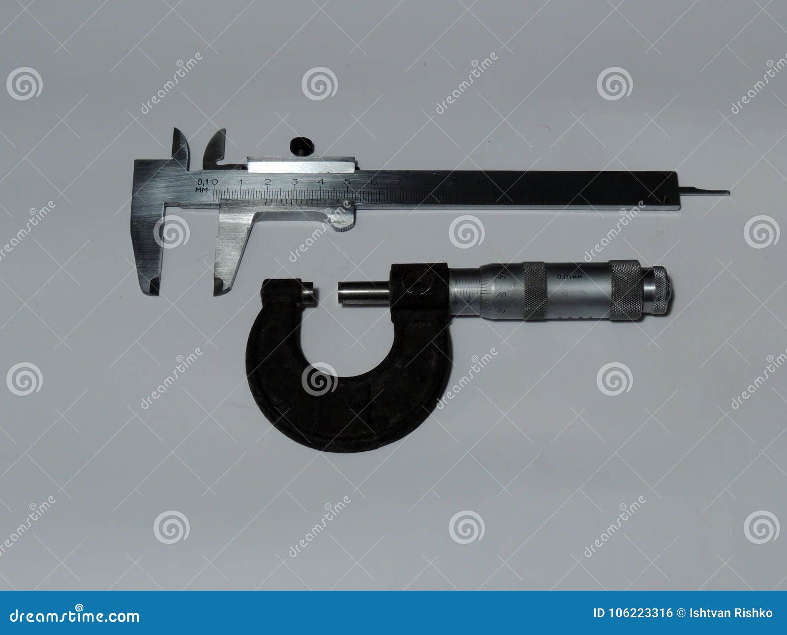 Engineer Measuring Tools Isolated on White Background Stock Photo ...